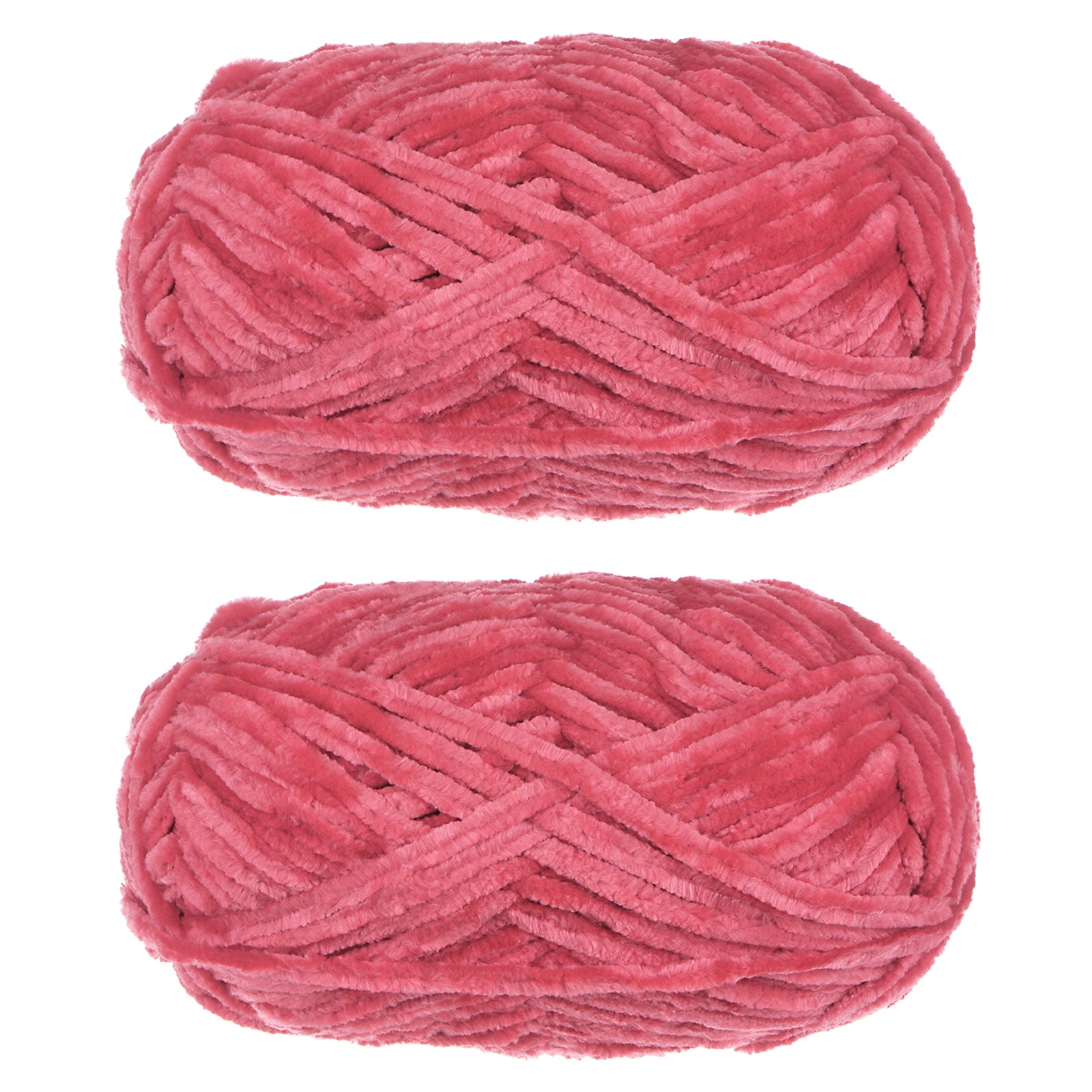 Uxcell 2 Pcs Velvet Yarn Chenille Yarn Yards Total Length #6 Super Bulky Polyester Soft Blanket ...
