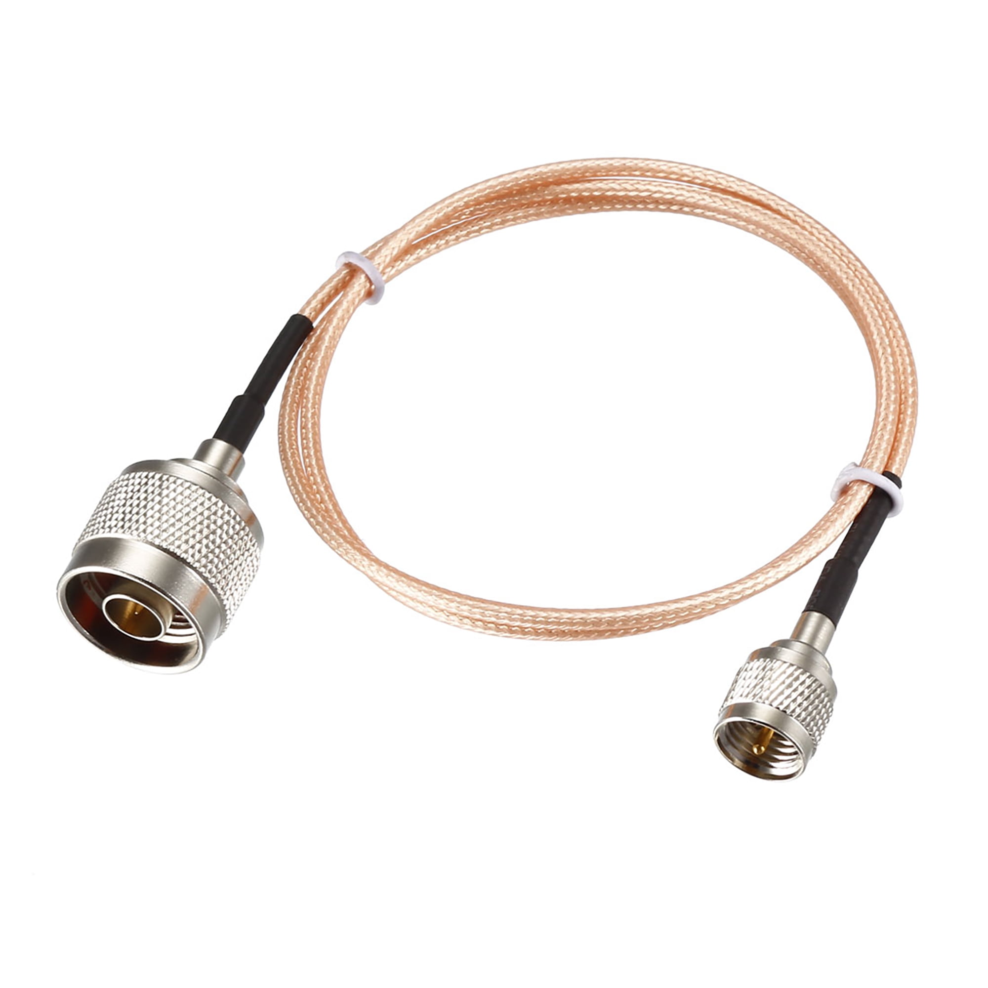 Uxcell 2ft Mini UHF Male to N Male RG316 RF Coaxial Cable Metal Silver ...