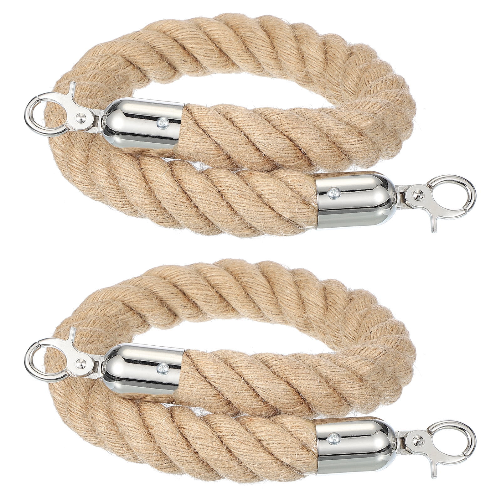 Uxcell 2ft x 1.1 Inch Braided Jute Stanchion with Snap Hooks Crowd ...