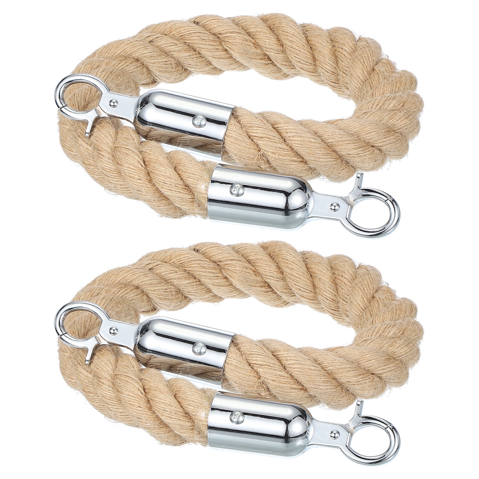Uxcell 2ft x 1.3 Inch Braided Jute Stanchion with Snap Hooks Crowd ...
