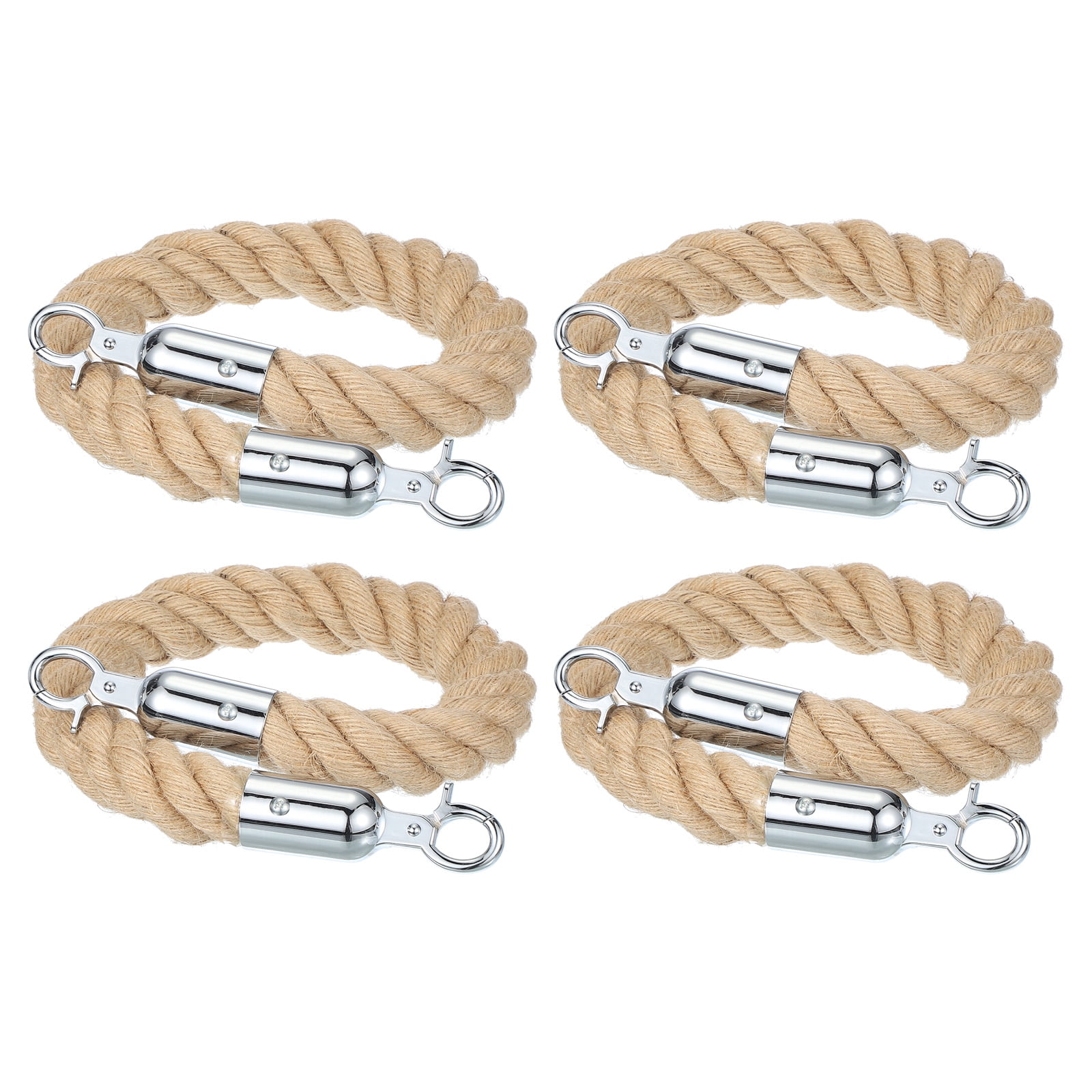 Uxcell 2ft x 1.3 Inch Braided Jute Stanchion with Snap Hooks Crowd ...