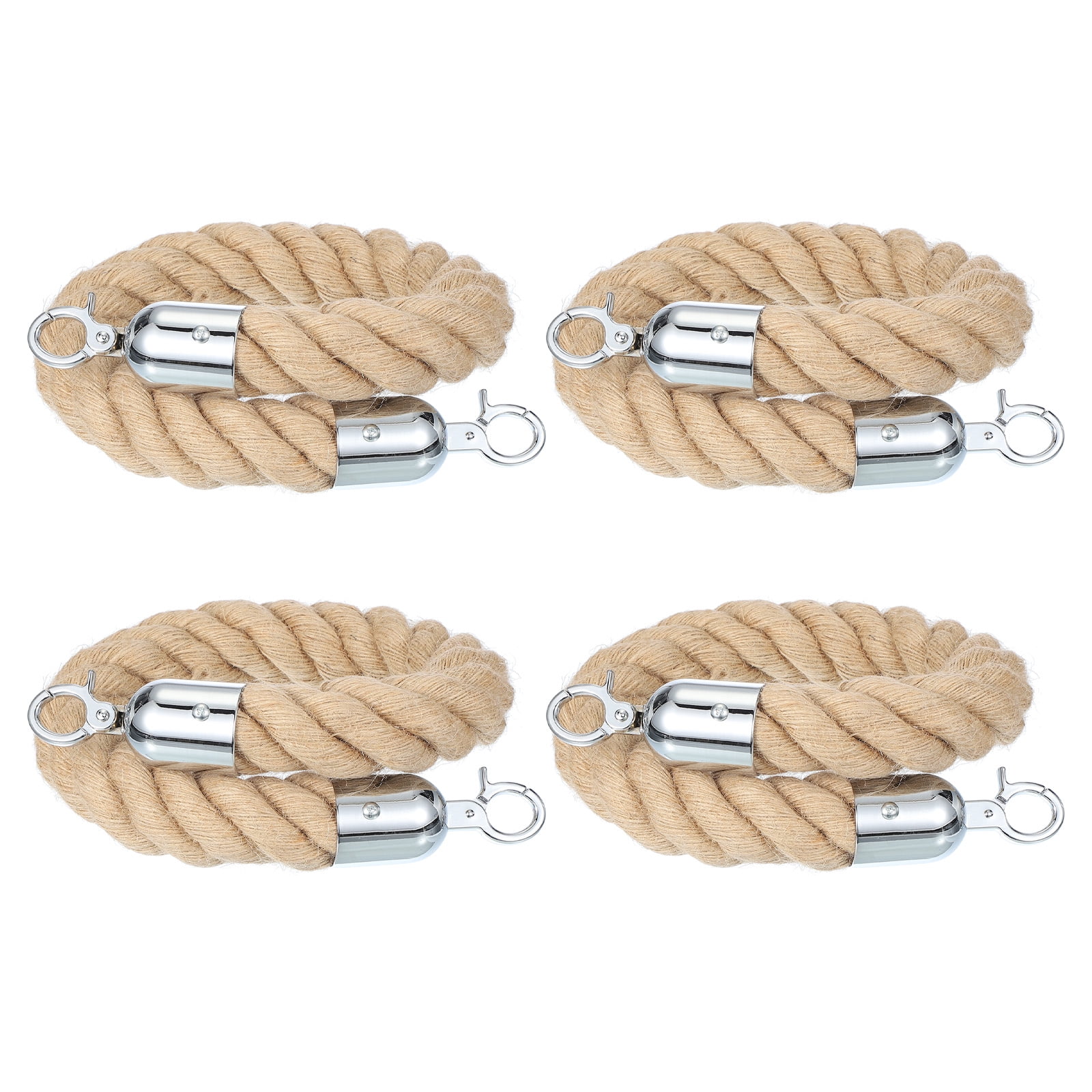 Uxcell 2ft x 1.5 Inch Braided Jute Stanchion with Snap Hooks Crowd ...