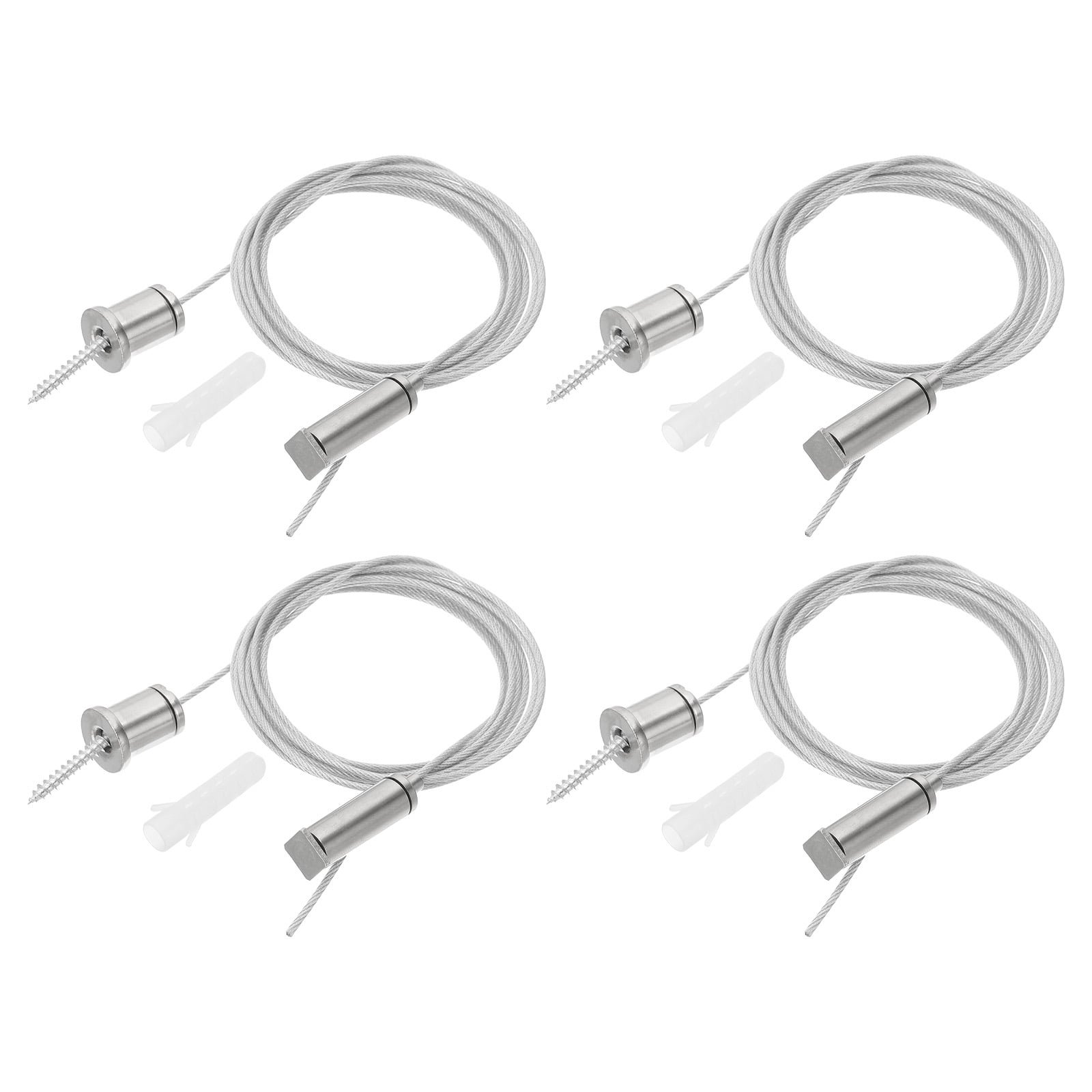 Uxcell 2m/6.6ft 4 Set Adjustable Ceiling Hanging Wire Cable Kit with ...