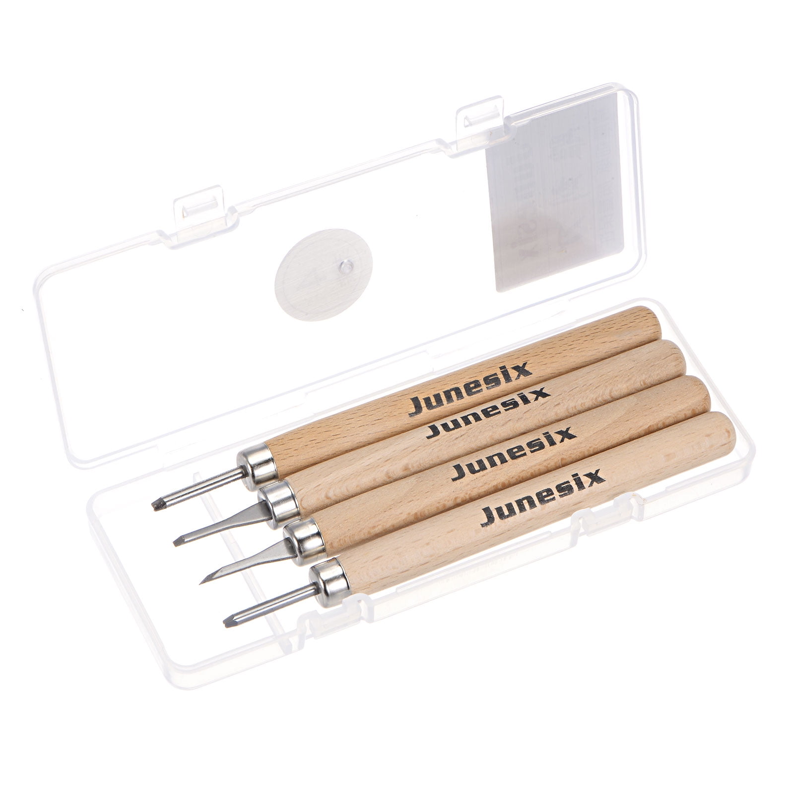 Uxcell 2mm/2.4mm/2mm/1mm Flat Diagonal Round Triangle SK5 Steel Carving ...