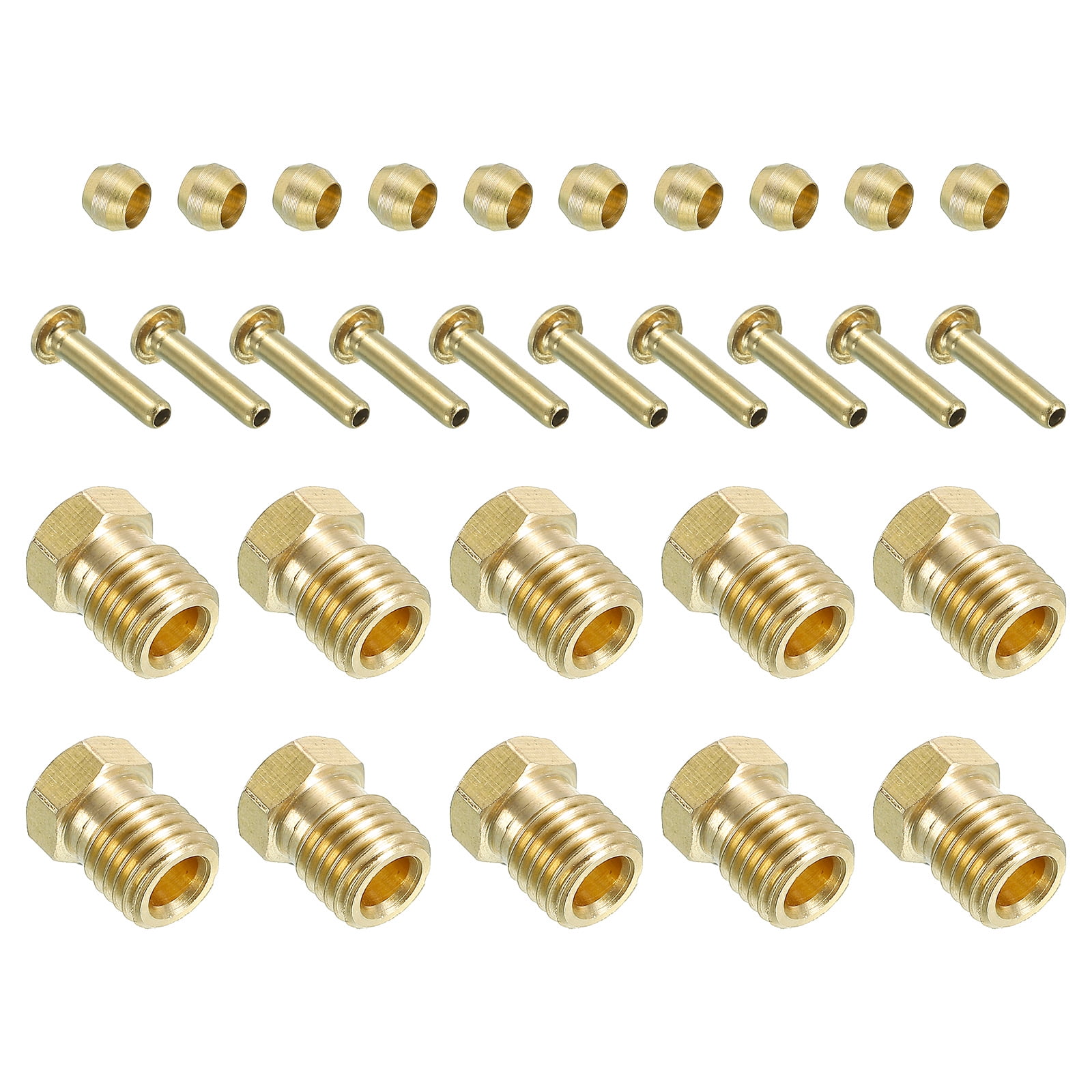 Uxcell 2mm ID 4mm OD Tube Compression Assortment Kit, 15 Set Brass ...