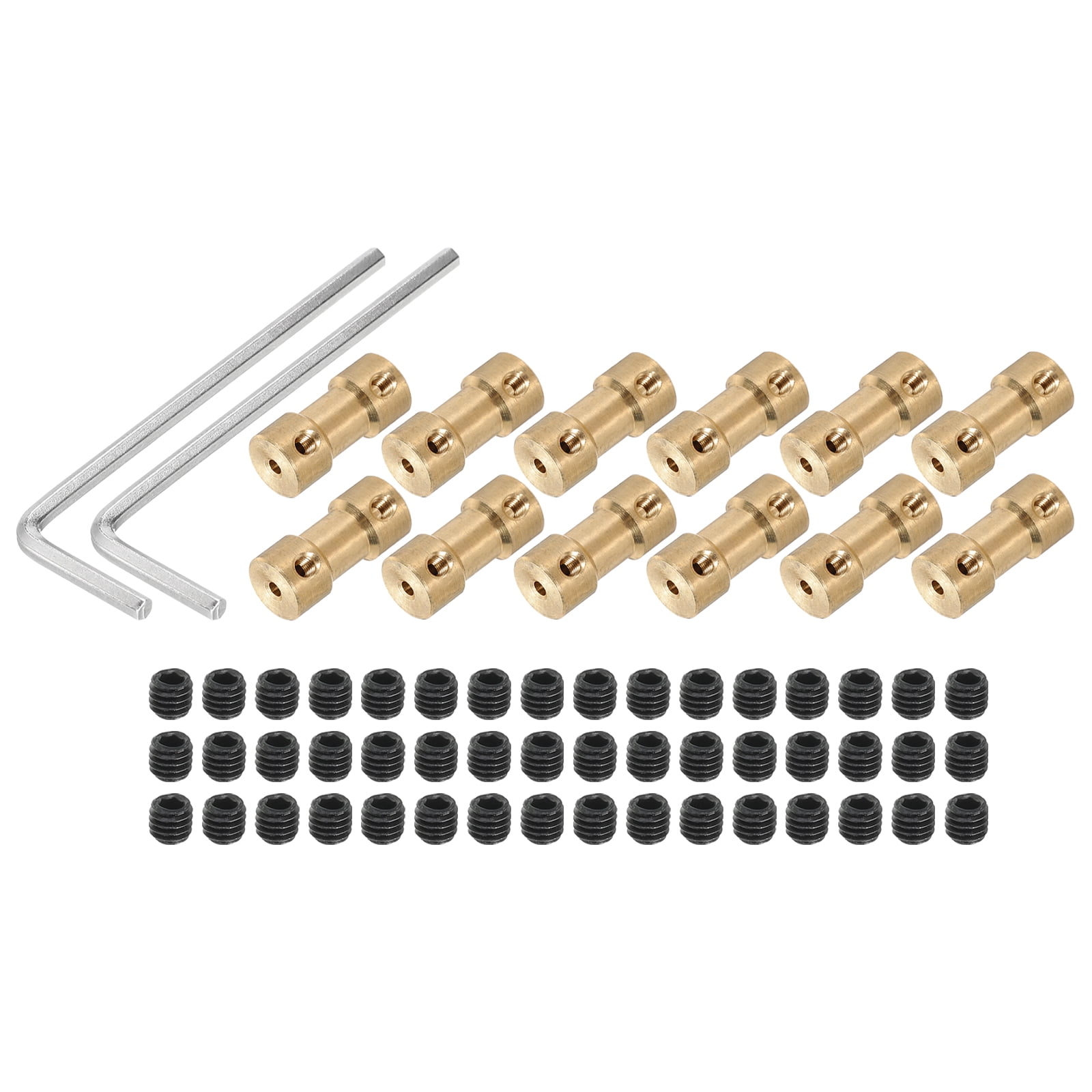 Uxcell 2mm to 2.3mm Bore Rigid Coupling 20mm x 9mm M3 Brass Shaft ...