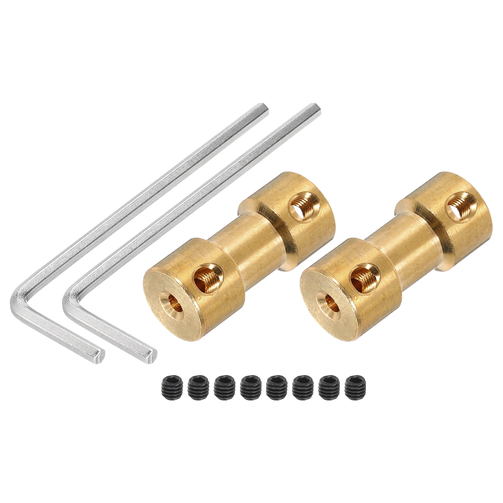 Uxcell 2mm to 3mm Bore Rigid Coupling 20mm x 9mm M3 Brass Shaft Copper ...