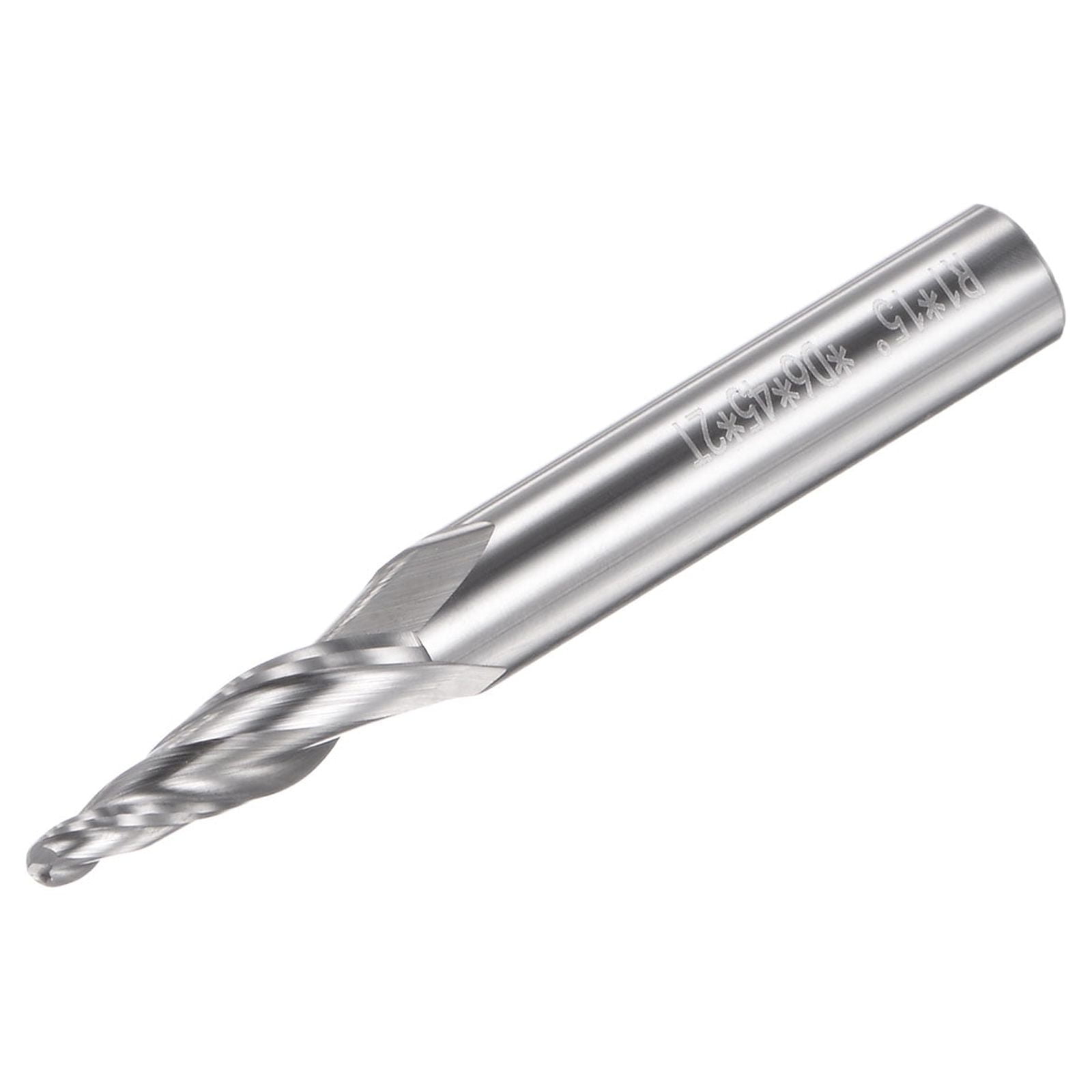 Uxcell 2mm x 6mm 15 Degree Angle Uncoated Carbide 2 Flutes Tapered Ball ...