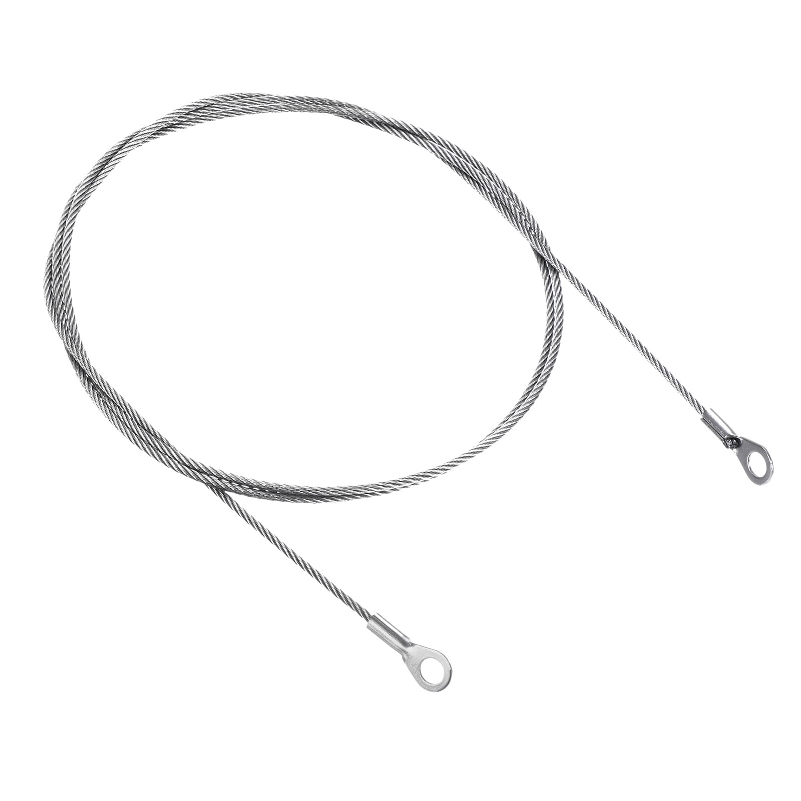 Uxcell 2mmx100cm Stainless Steel Lanyard Cable Eyelets Ended Wire Rope ...