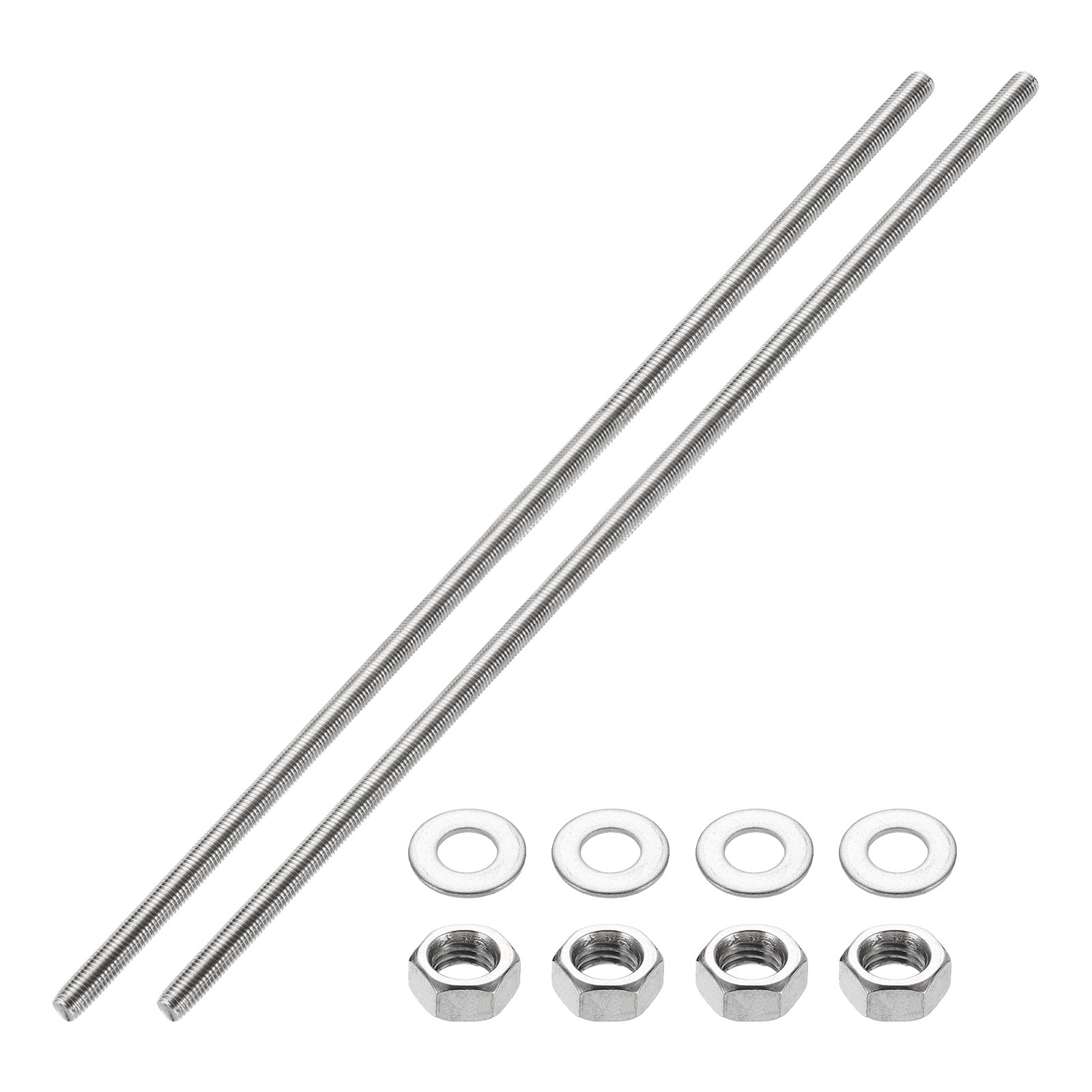 Uxcell 2pack Fully Threaded Rod, M14 x 300mm 201 Stainless Steel Right ...