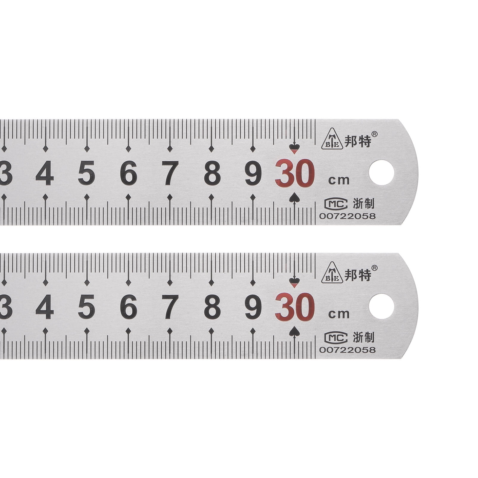 Uxcell 2pack Stainless Steel Ruler, 12" Metal Rulers 1" Wide Inch and ...