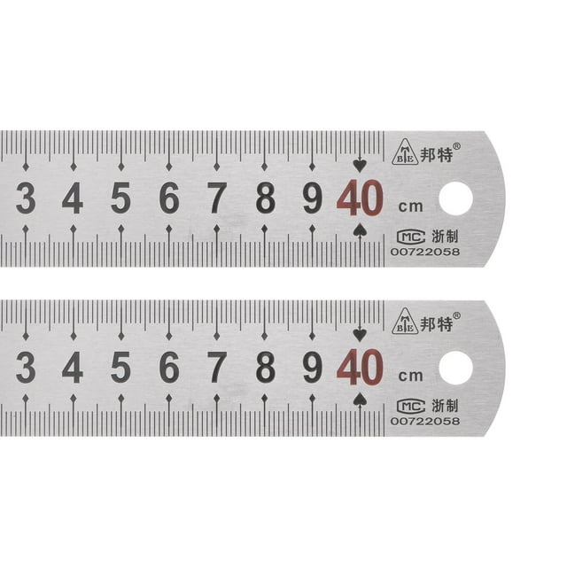 Uxcell 2pack Stainless Steel Ruler, 16" Metal Rulers 1.14" Wide Inch ...
