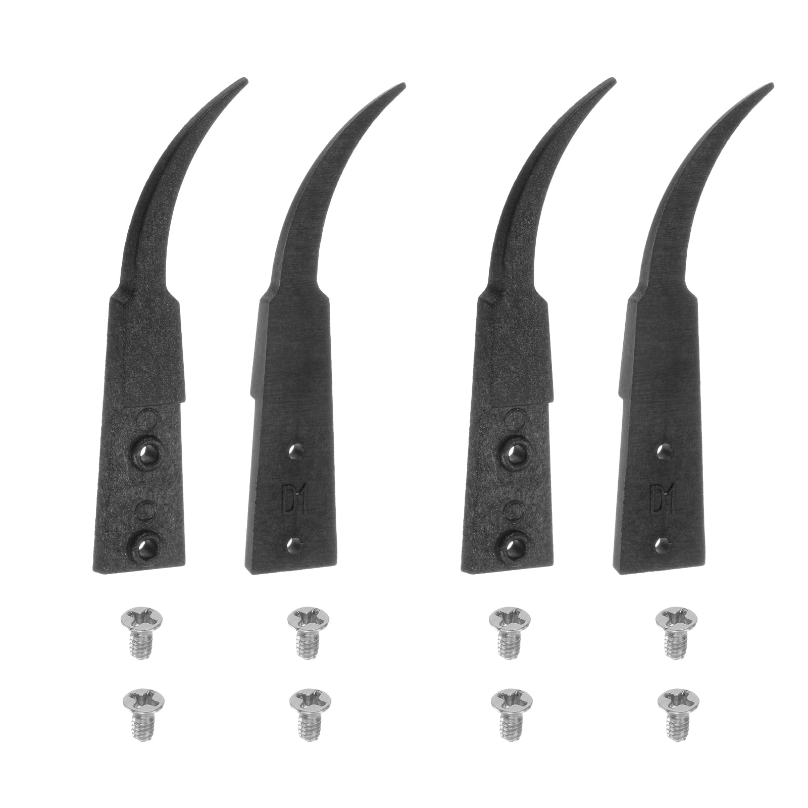 Uxcell 2pair Replaceable Ceramic Tweezer Tips 1.6" Carbon Fiber Curved ...