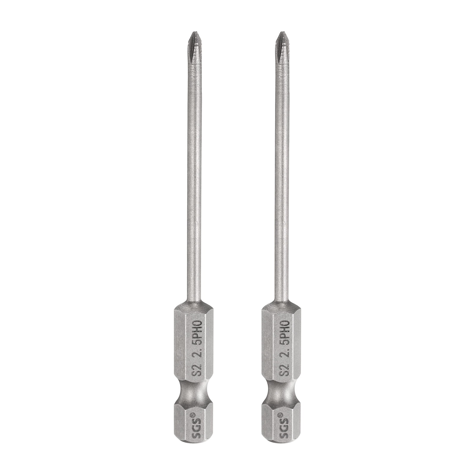 Uxcell 2pcs #0 Phillips Screwdriver Bit PH0 1/4" Hex Shank 3" (75mm ...