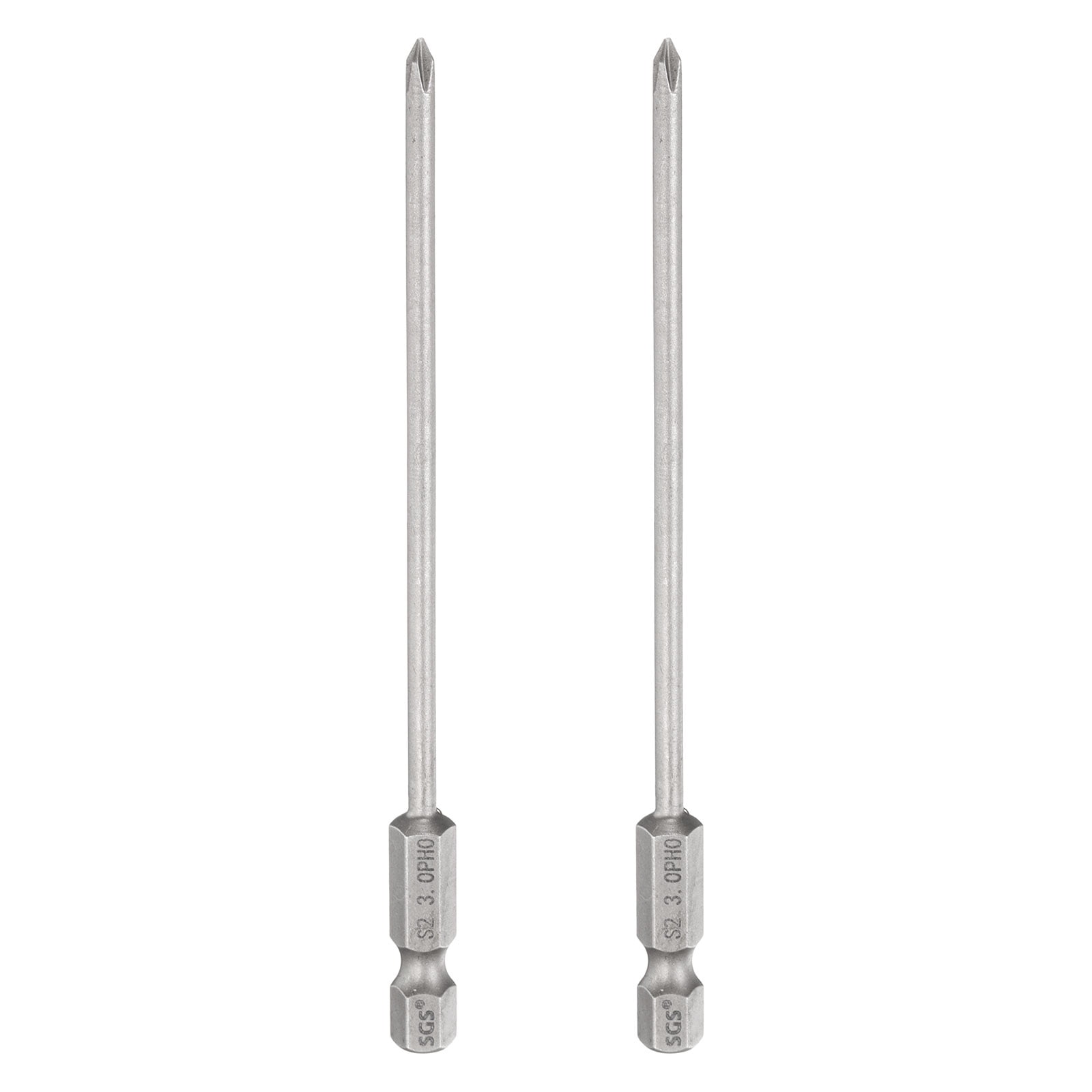 Uxcell 2pcs #0 Phillips Screwdriver Bit PH0 1/4" Hex Shank 4.3" (110mm ...