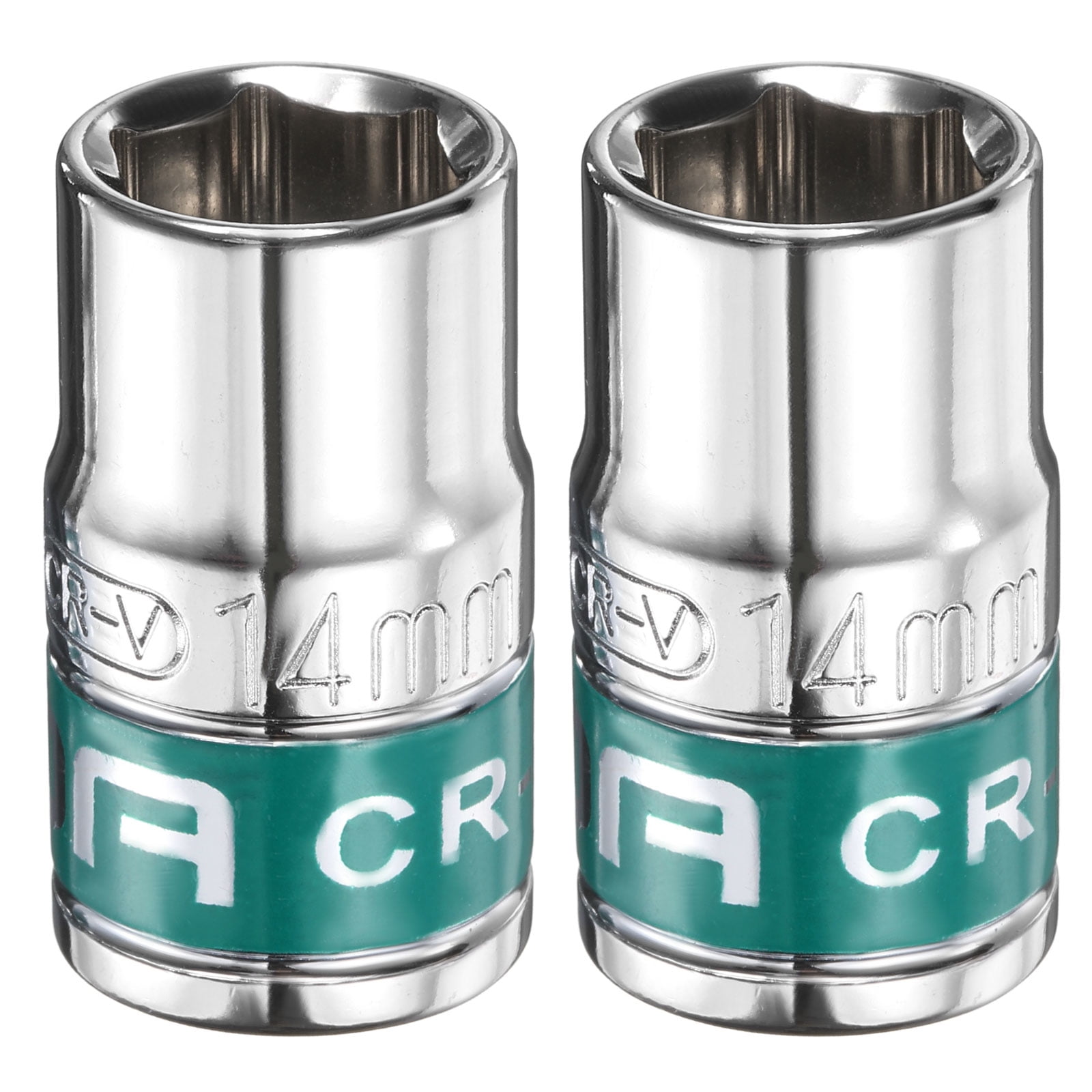Uxcell 2pcs 1/2" Drive 6 Points Socket 14mm CR-V Metric Shallow Socket ...