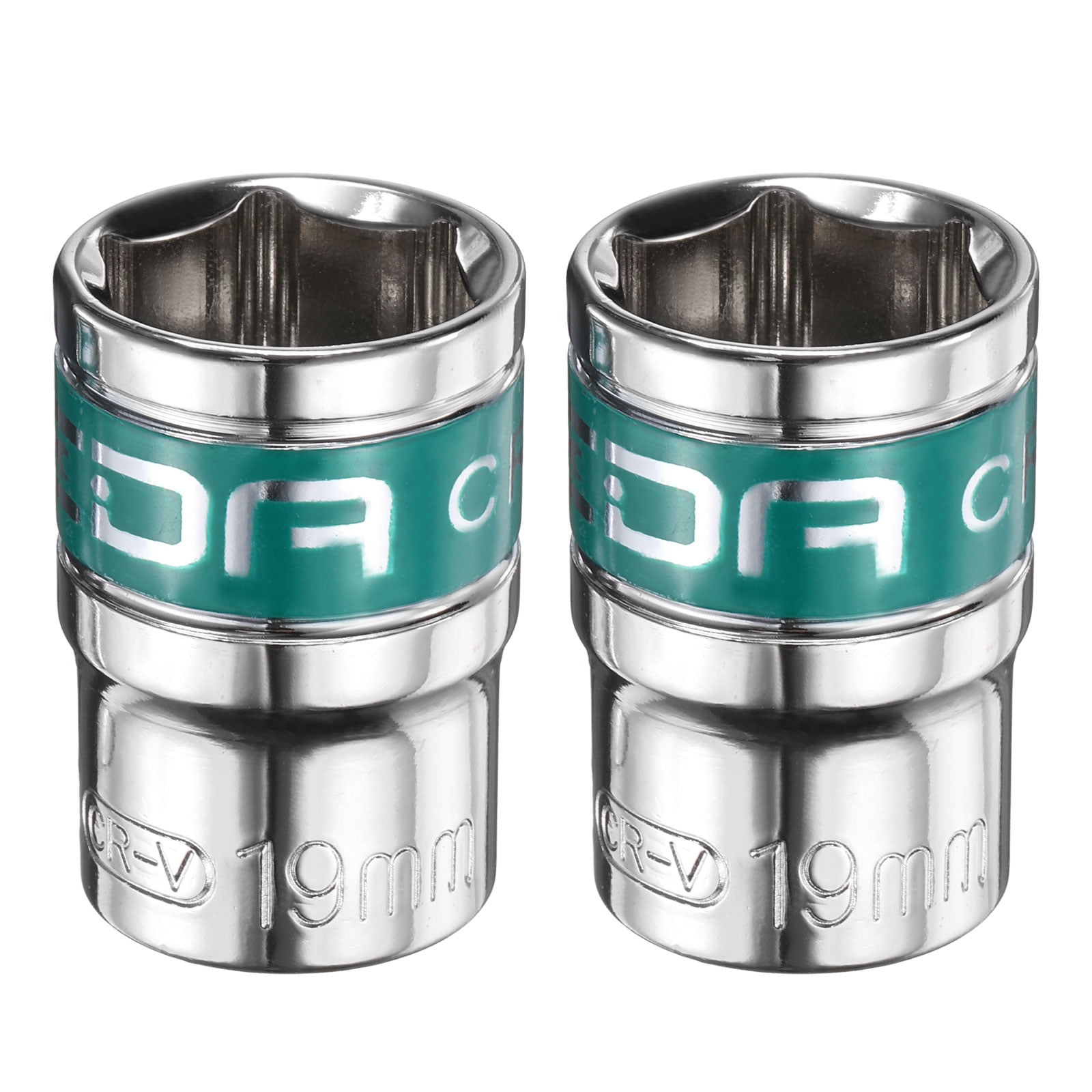Uxcell 2pcs 1/2" Drive 6 Points Socket 19mm CR-V Metric Shallow Socket ...