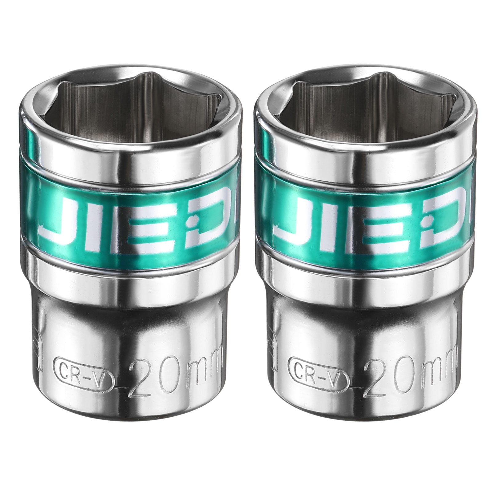 Uxcell 2pcs 1/2" Drive 6 Points Socket 20mm CR-V Metric Shallow Socket ...