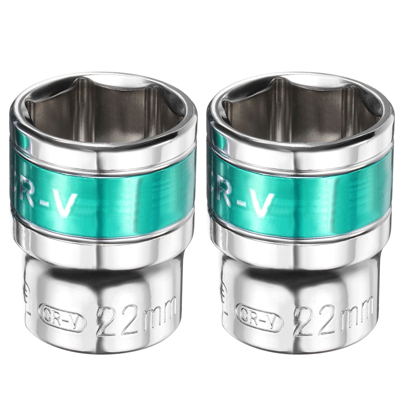Uxcell 2pcs 1/2" Drive 6 Points Socket 22mm CR-V Metric Shallow Socket ...
