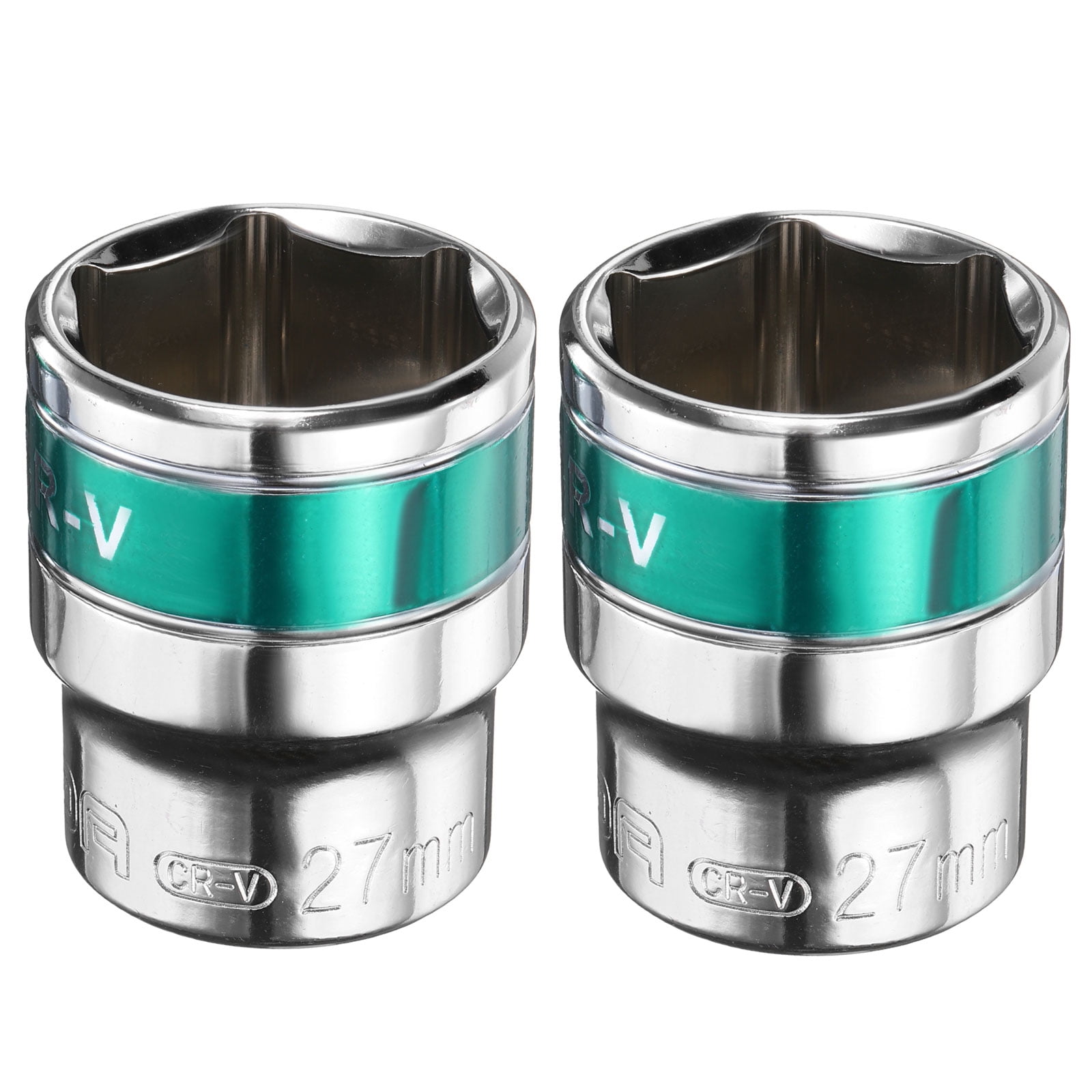 Uxcell 2pcs 1/2" Drive 6 Points Socket 27mm CR-V Metric Shallow Socket ...