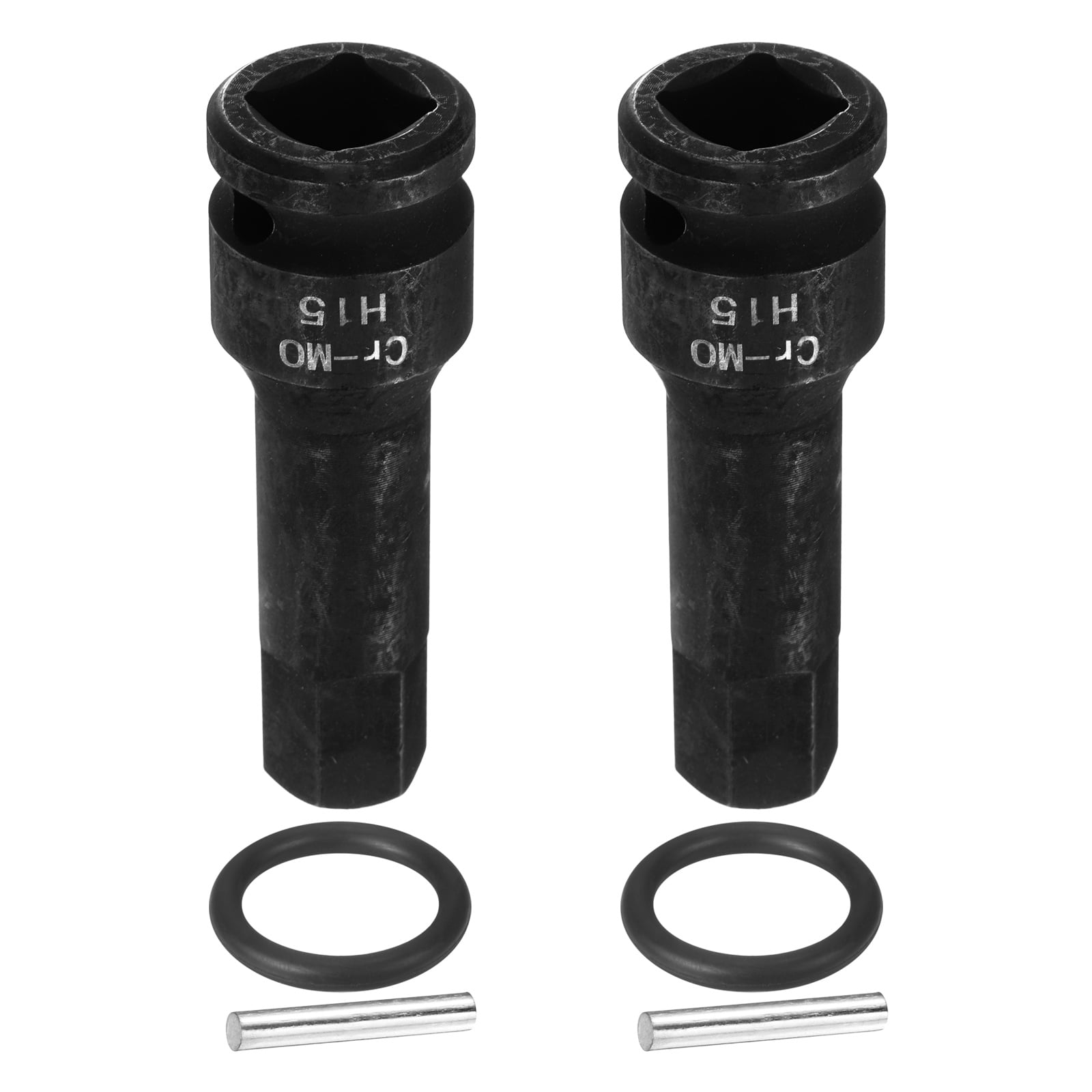Uxcell 2pcs 1/2" Drive Impact Hex Bit Socket 15mm Metric CR-MO Steel 6 ...