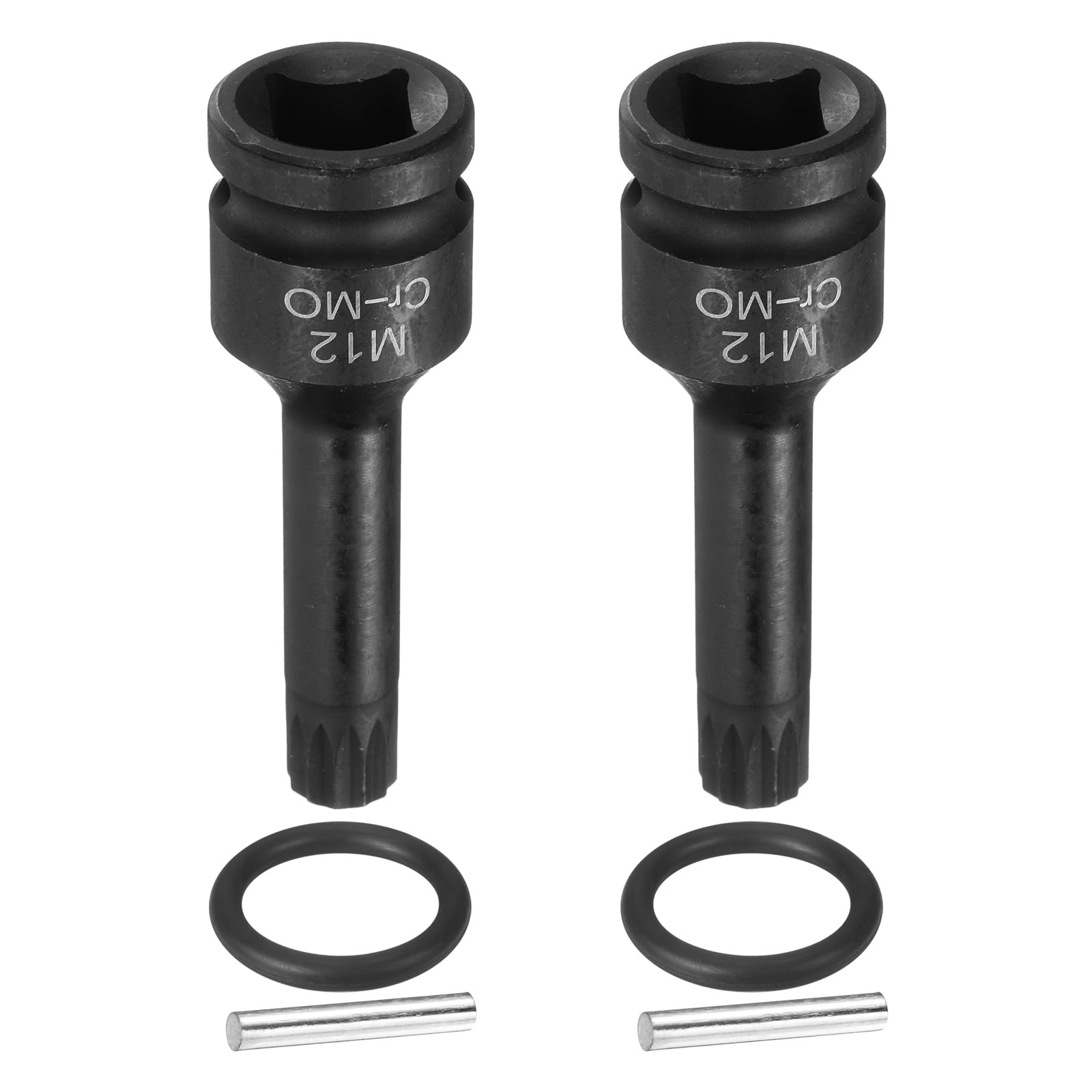 Uxcell 2pcs 1/2" Drive M12 Triple Square Impact Spline Bit Socket 12mm ...