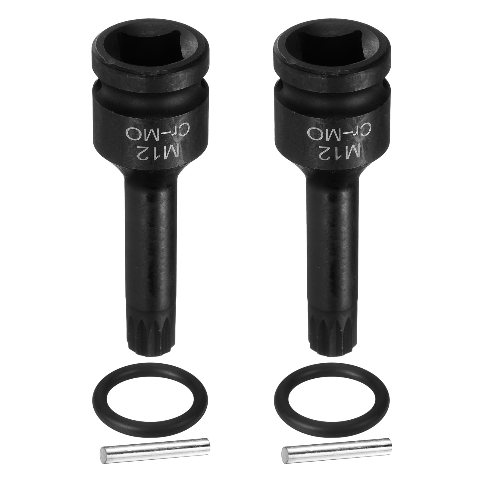 Uxcell 2pcs 1/2" Drive M12 Triple Square Impact Spline Bit Socket 12mm ...