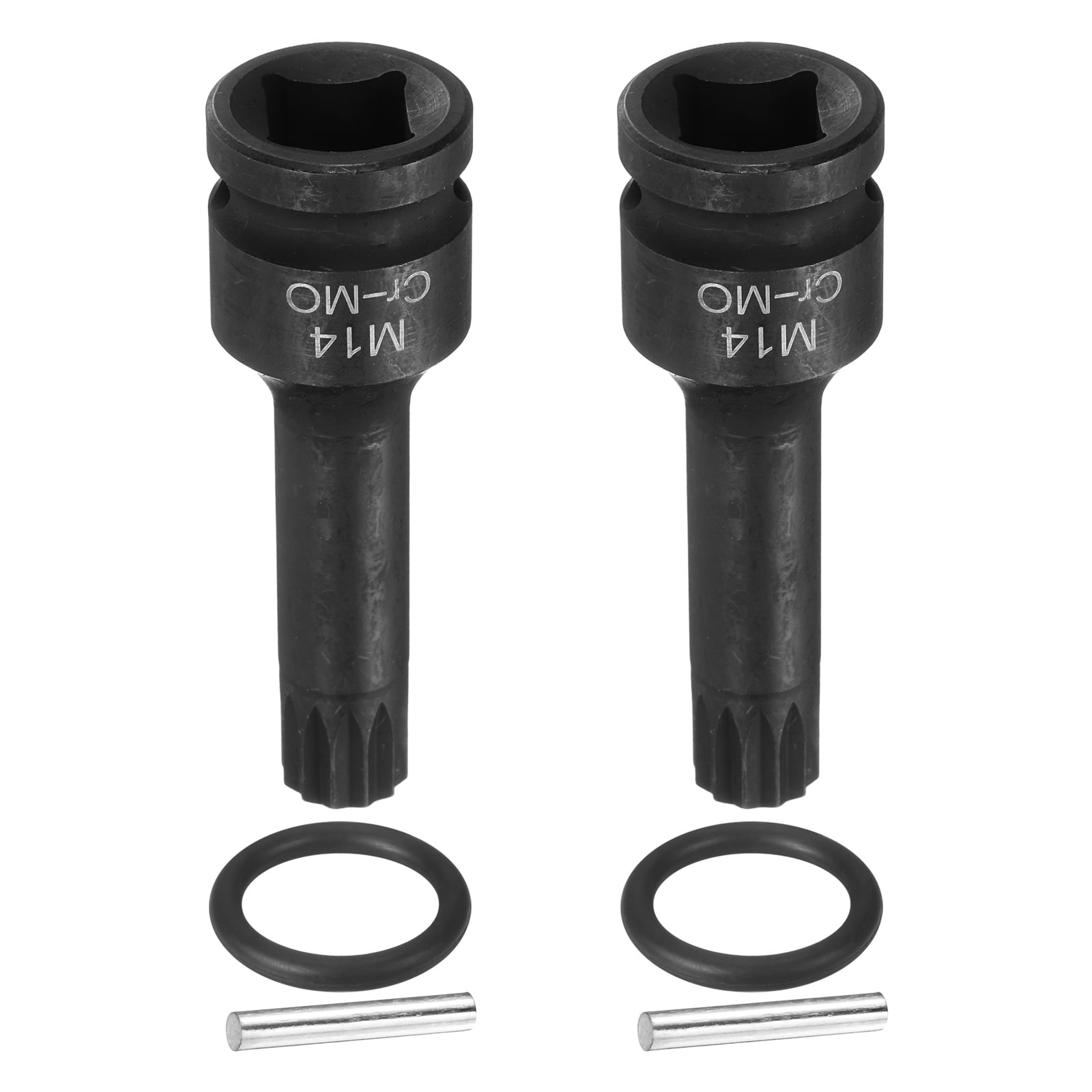Uxcell 2pcs 1/2" Drive M14 Triple Square Impact Spline Bit Socket 14mm ...