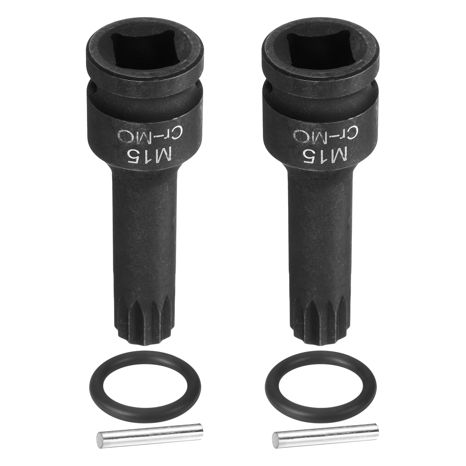 Uxcell 2pcs 1/2" Drive M15 Triple Square Impact Spline Bit Socket 15mm ...