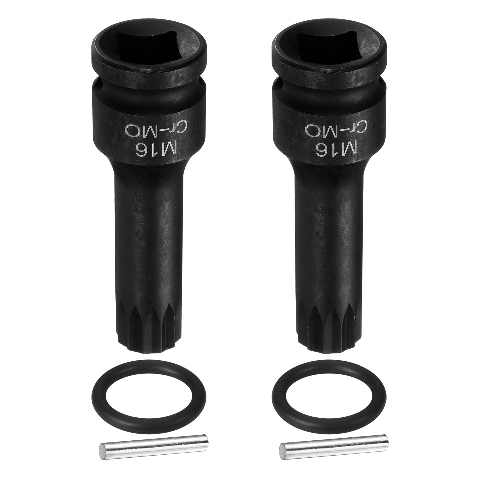 Uxcell 2pcs 1/2" Drive M16 Triple Square Impact Spline Bit Socket 16mm ...
