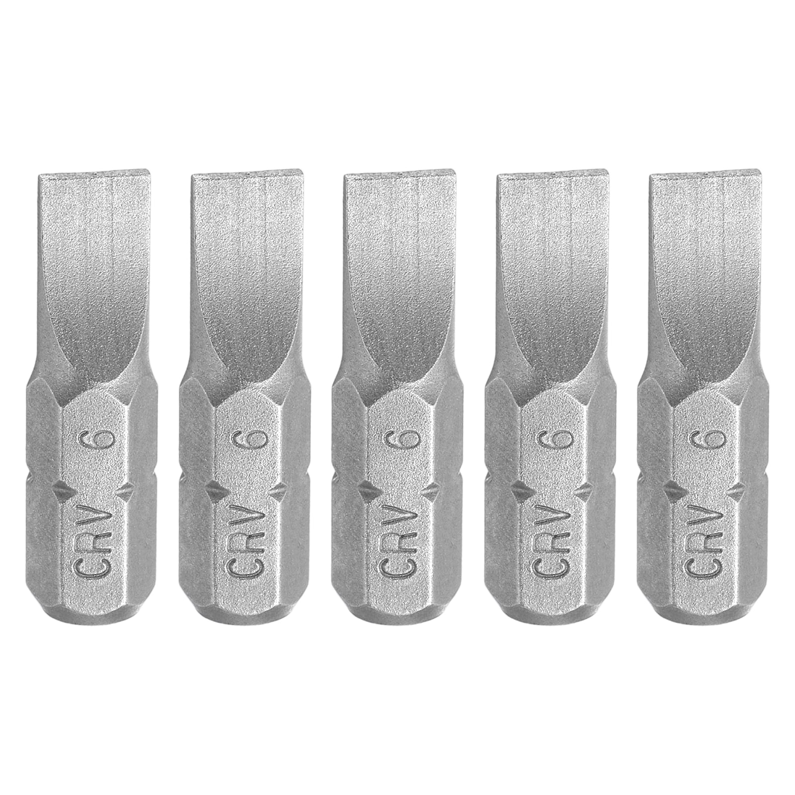 Uxcell 5pcs 1/4" Hex Shank SL6 Head 1" Length Flat Head Screwdriver Bit ...