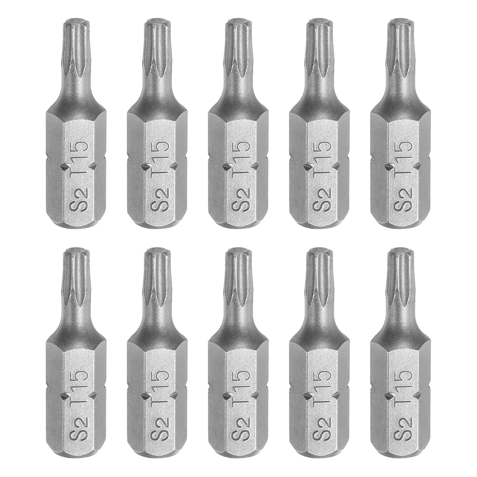 Uxcell 10pcs 1/4" Hex Shank T15 Head Magnetic 1" Length S2 Torx ...