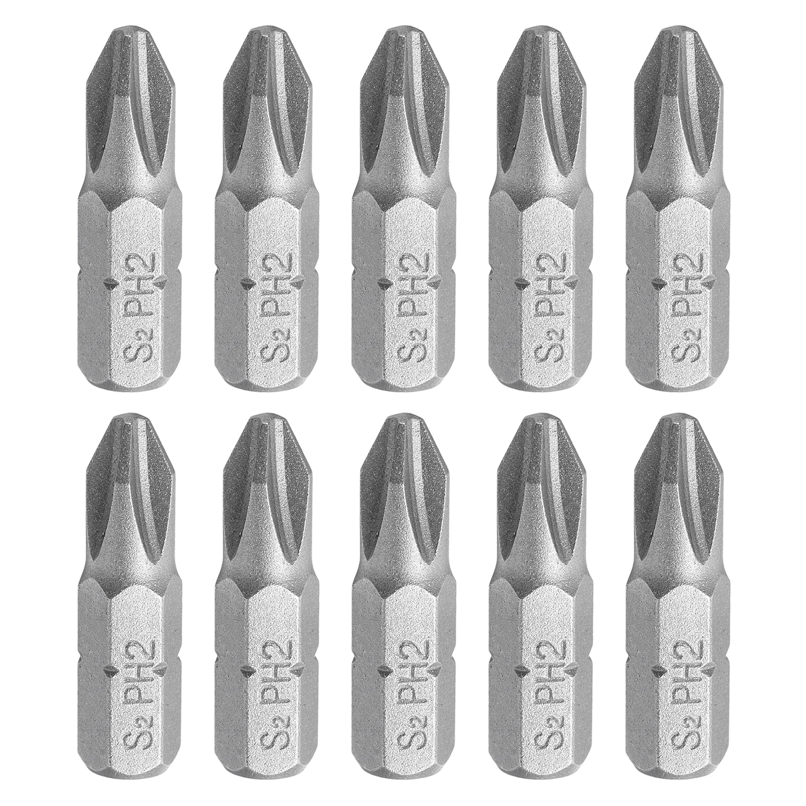 Uxcell 10pcs 1/4" Hex Shank PH2 Head 1" Length S2 Phillips Screwdriver ...