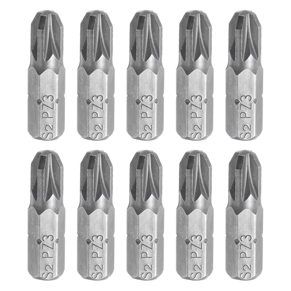 Uxcell 10pcs 1/4" Hex Shank PZ3 Head 1" Length S2 Screwdriver Bits ...
