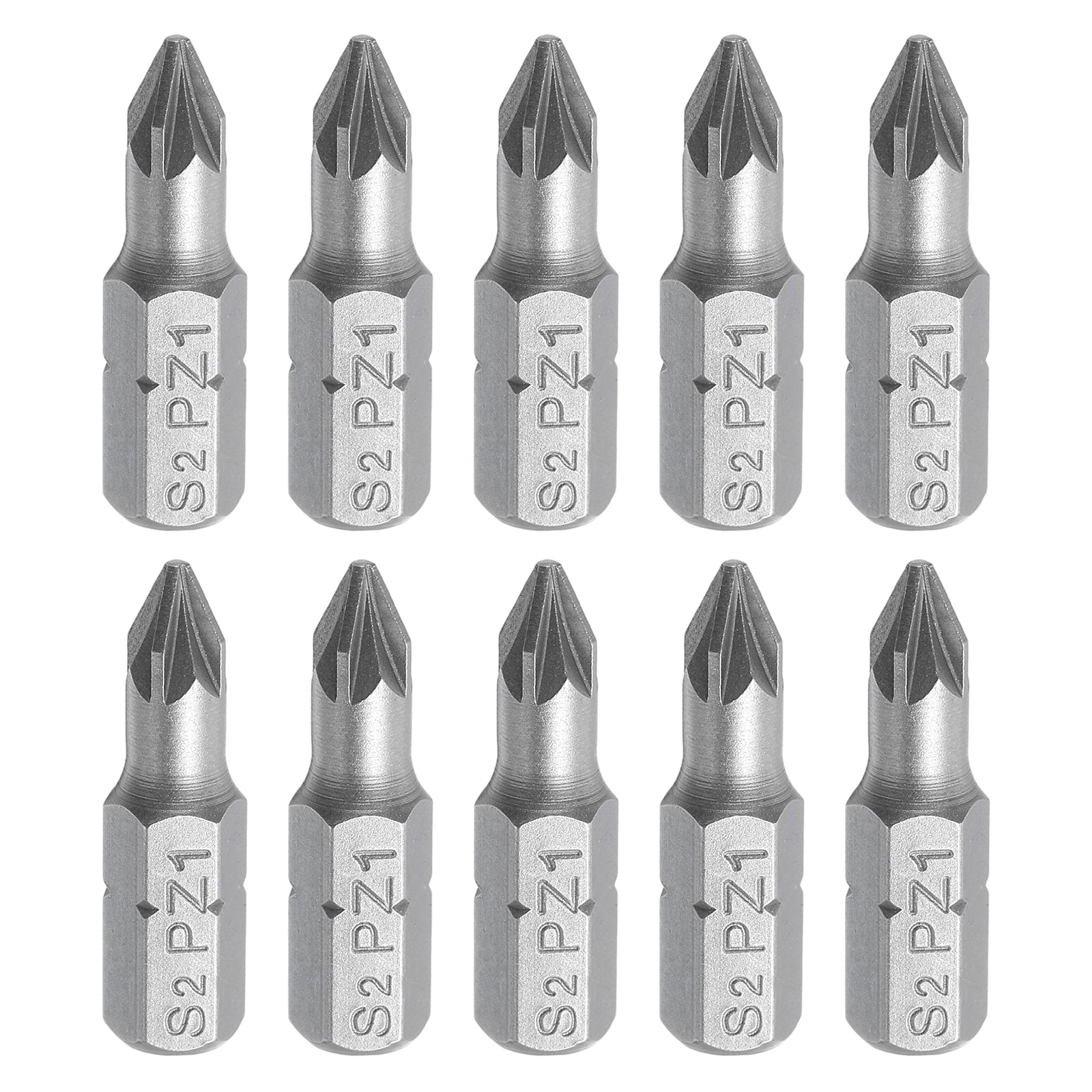 Uxcell 10pcs 1/4" Hex Shank PZ1 Head 1" Length S2 Screwdriver Bits ...