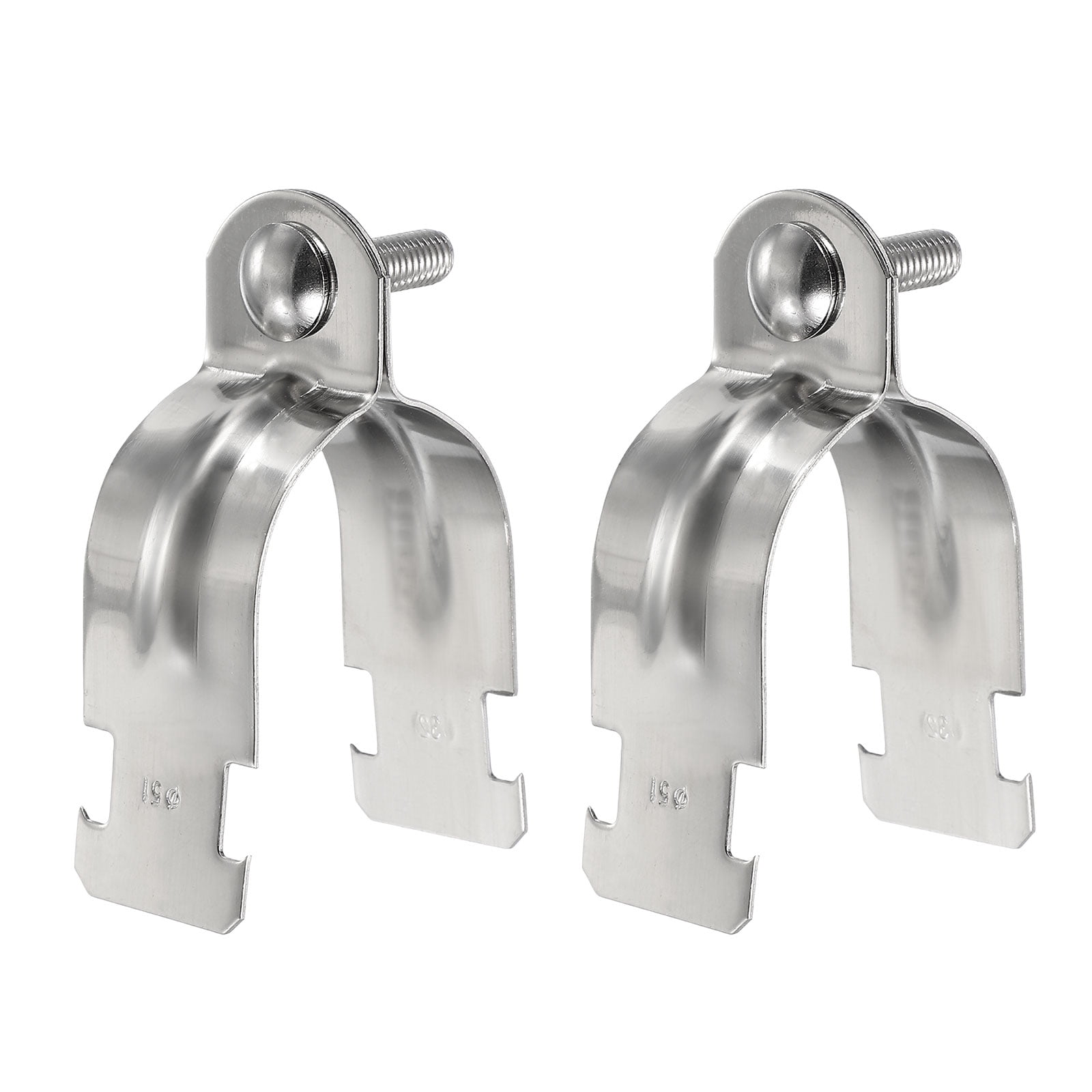 Uxcell 2pcs 1-6/7" EMT Strut Clamp 3.78" Length Universal 304 Stainless ...