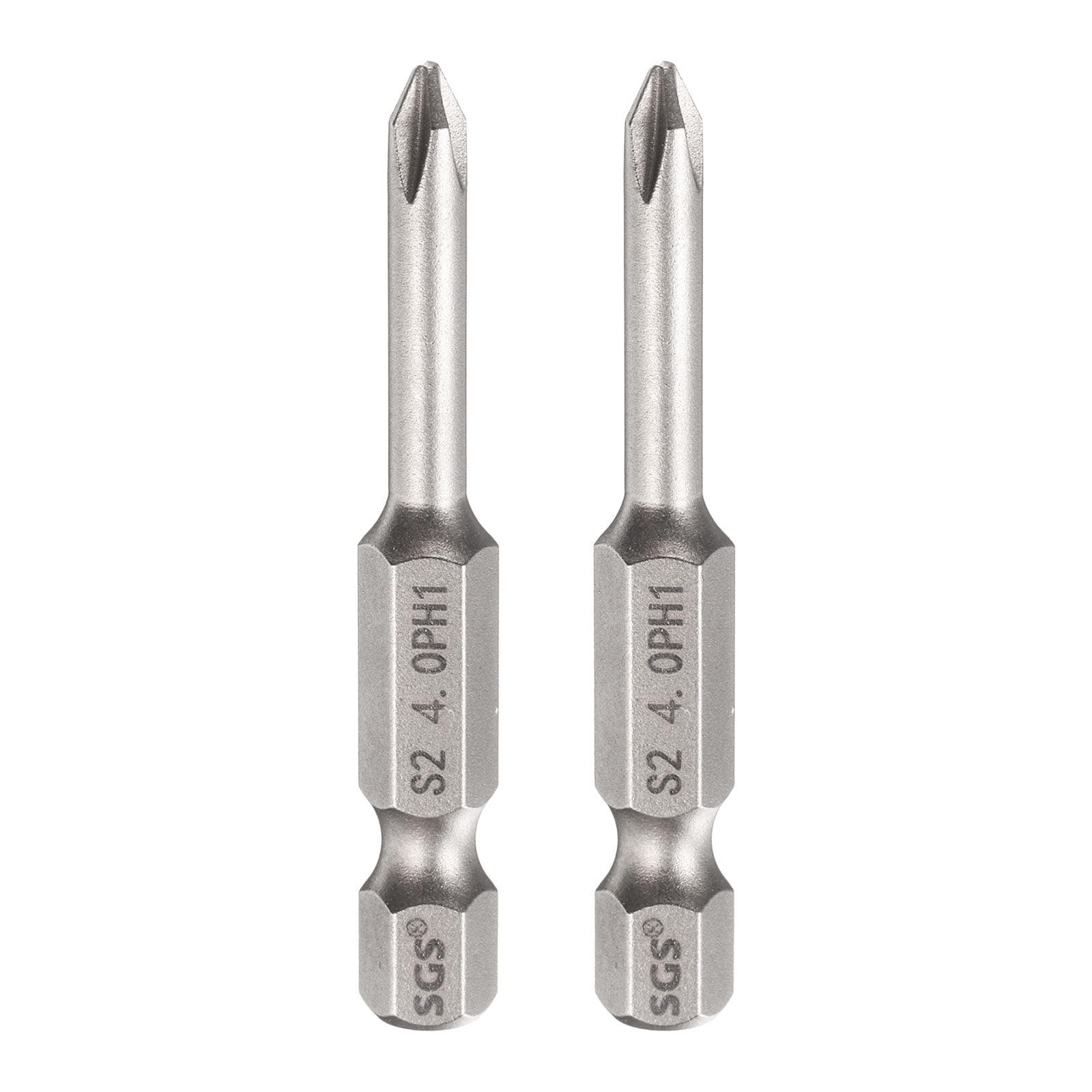 Uxcell 2pcs #1 Phillips Screwdriver Bit PH1 1/4" Hex Shank 2" (50mm ...