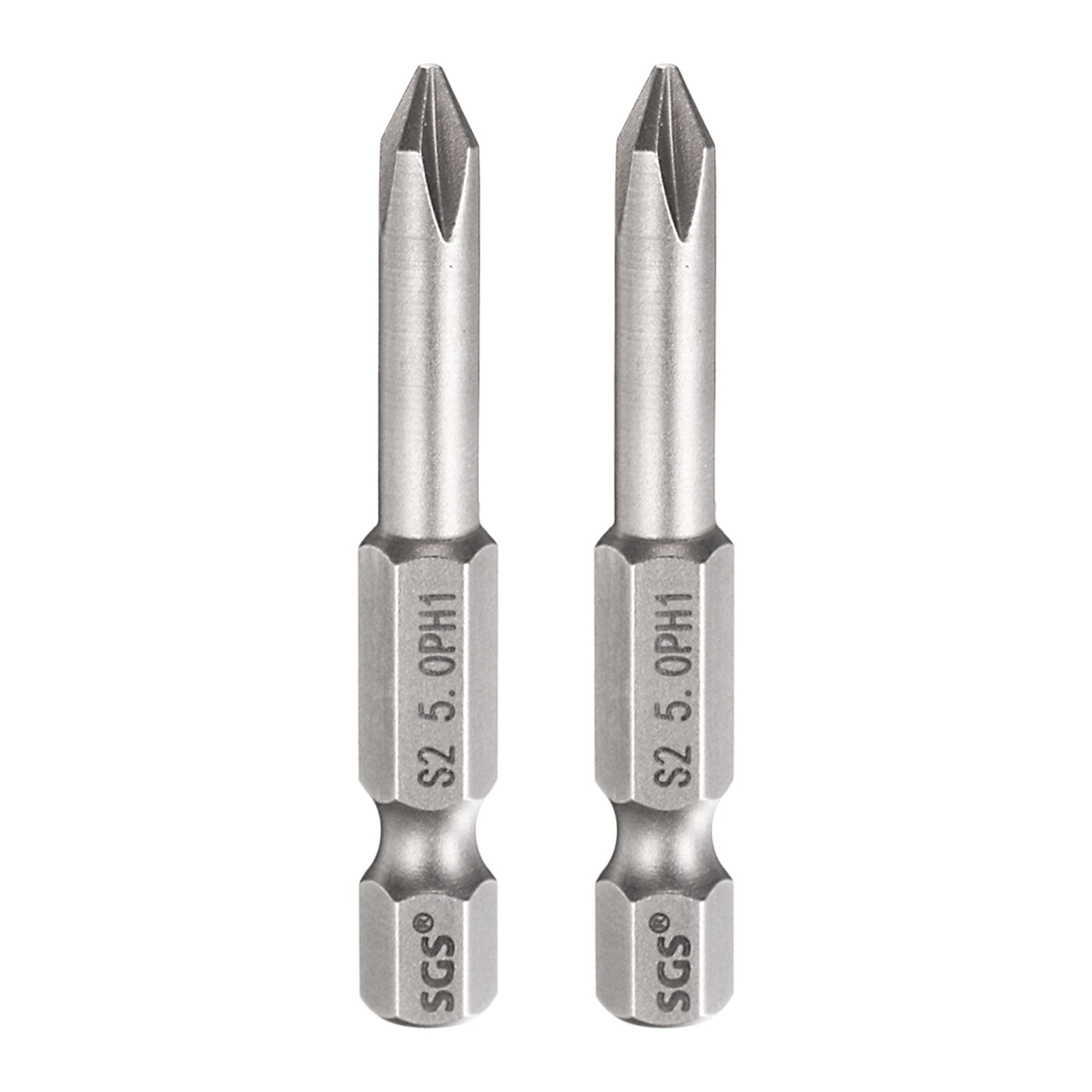 Uxcell 2pcs #1 Phillips Screwdriver Bit PH1 1/4" Hex Shank 2" (50mm ...