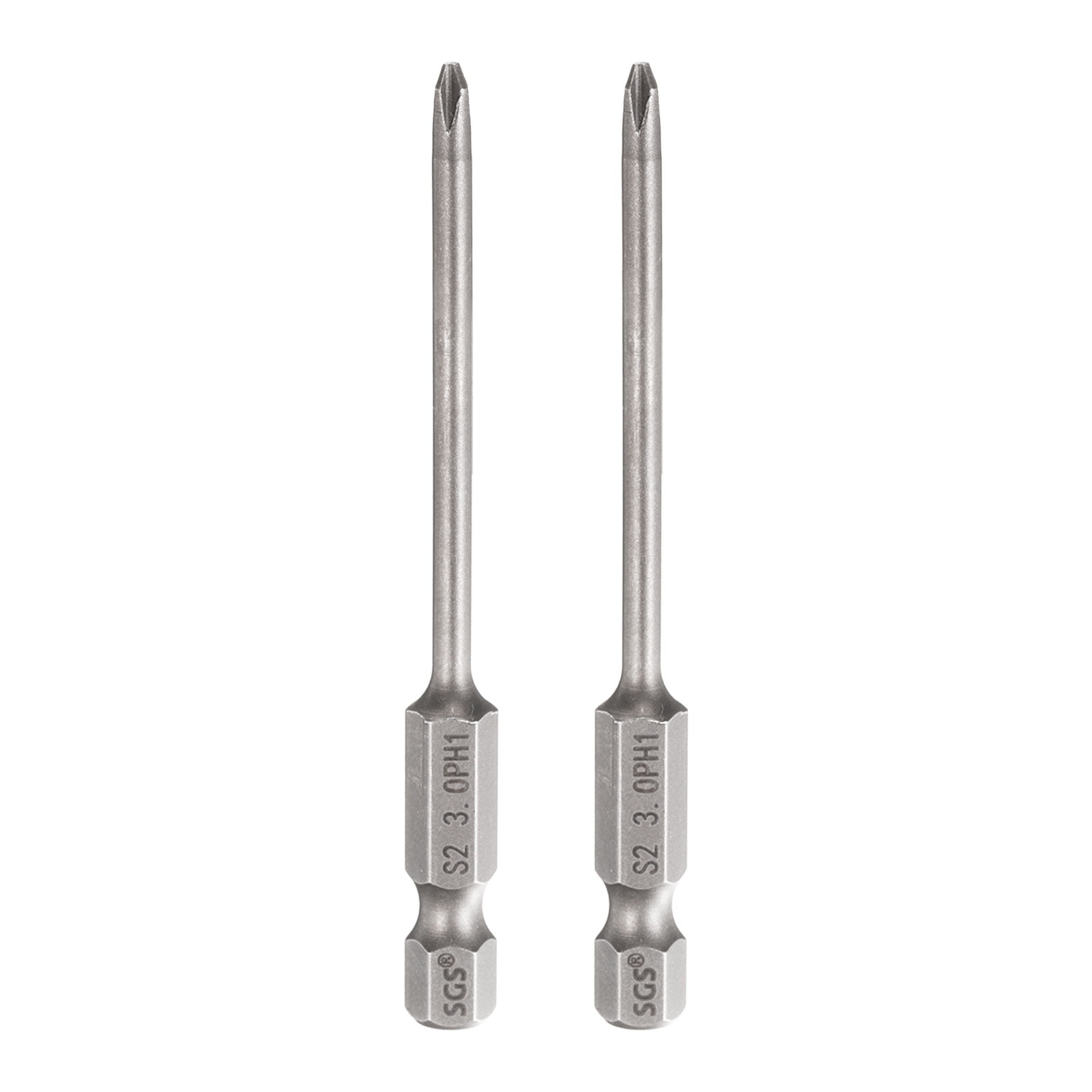 Uxcell 2pcs #1 Phillips Screwdriver Bit PH1 1/4" Hex Shank 3" (75mm ...