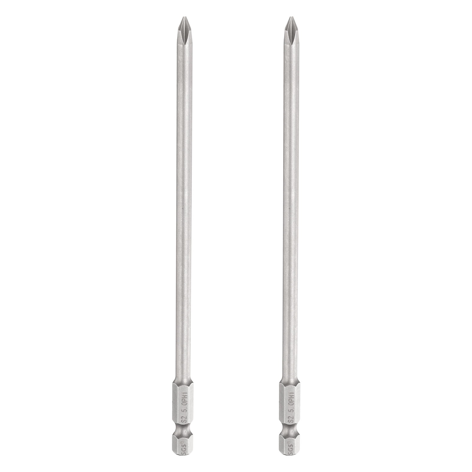 Uxcell 2pcs #1 Phillips Screwdriver Bit PH1 1/4" Hex Shank 6" (150mm ...