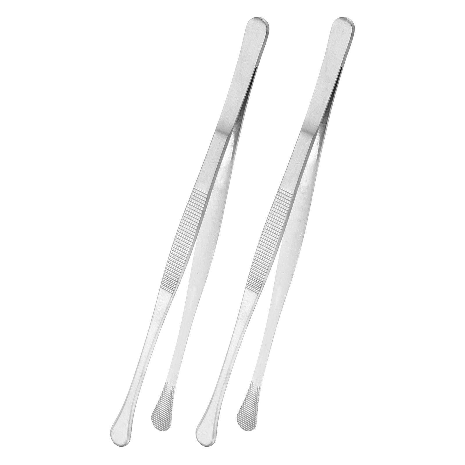 Uxcell 2pcs 10 Inch Fine Tweezer Tongs Extra-Long Stainless Steel Non ...