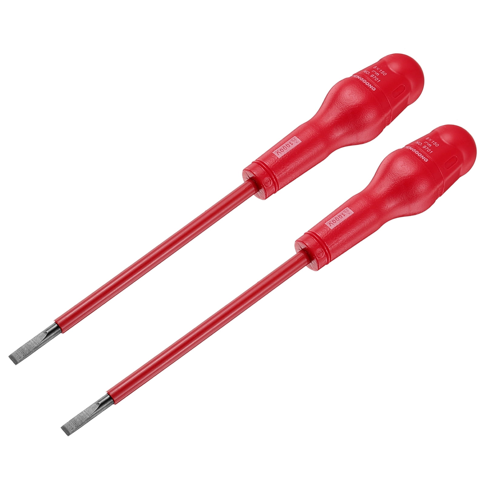 Uxcell 2pcs 1000v Insulated Electrician Screwdriver 6x150mm CR-V ...