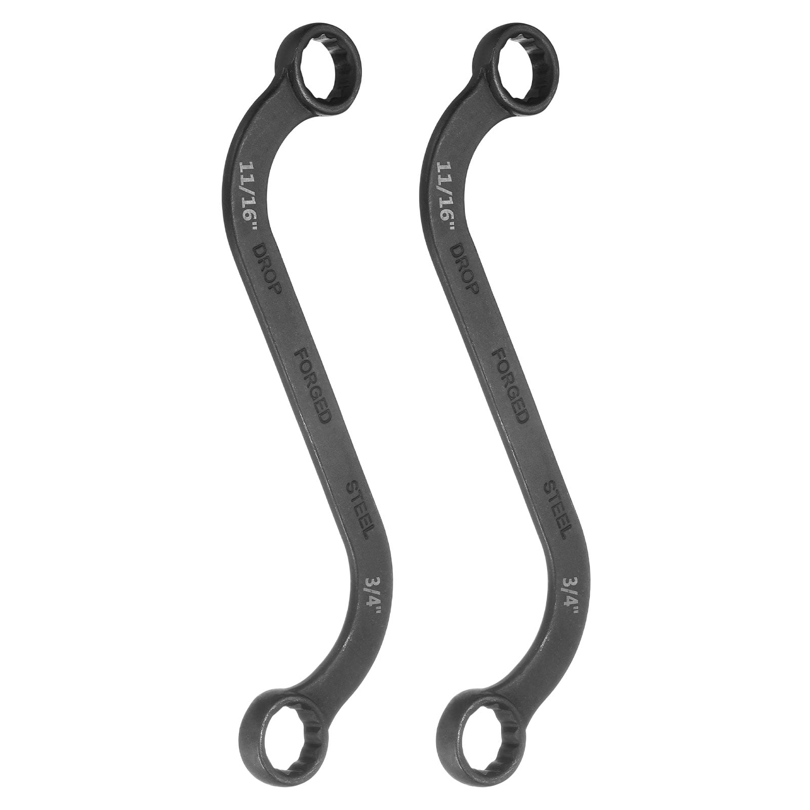 Uxcell 2pcs 11/16" x 3/4" 12-Points S-Style Box Wrench Double End S ...