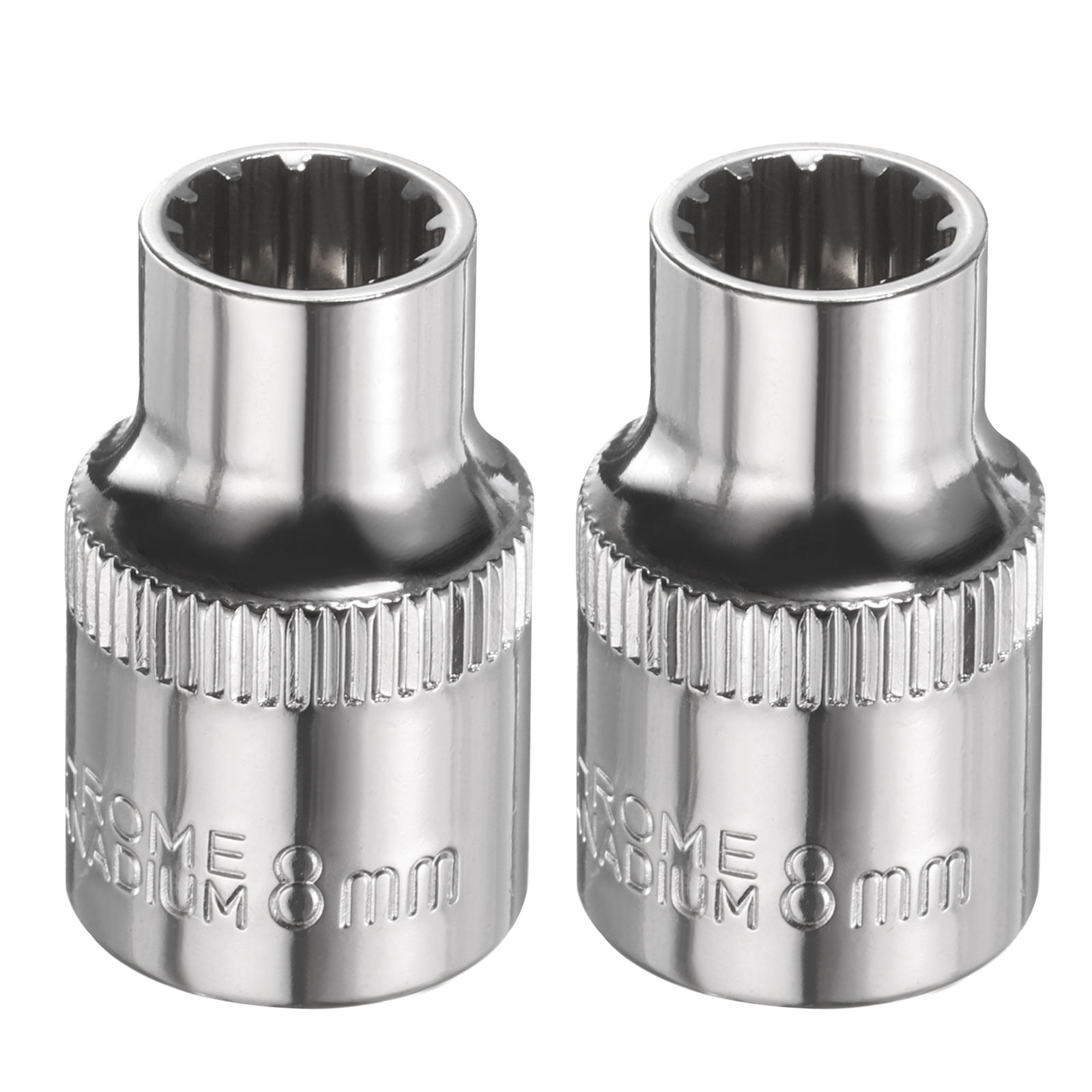 Uxcell 2pcs 12 Points Socket 3/8" Drive 8mm Metric Shallow Impact ...