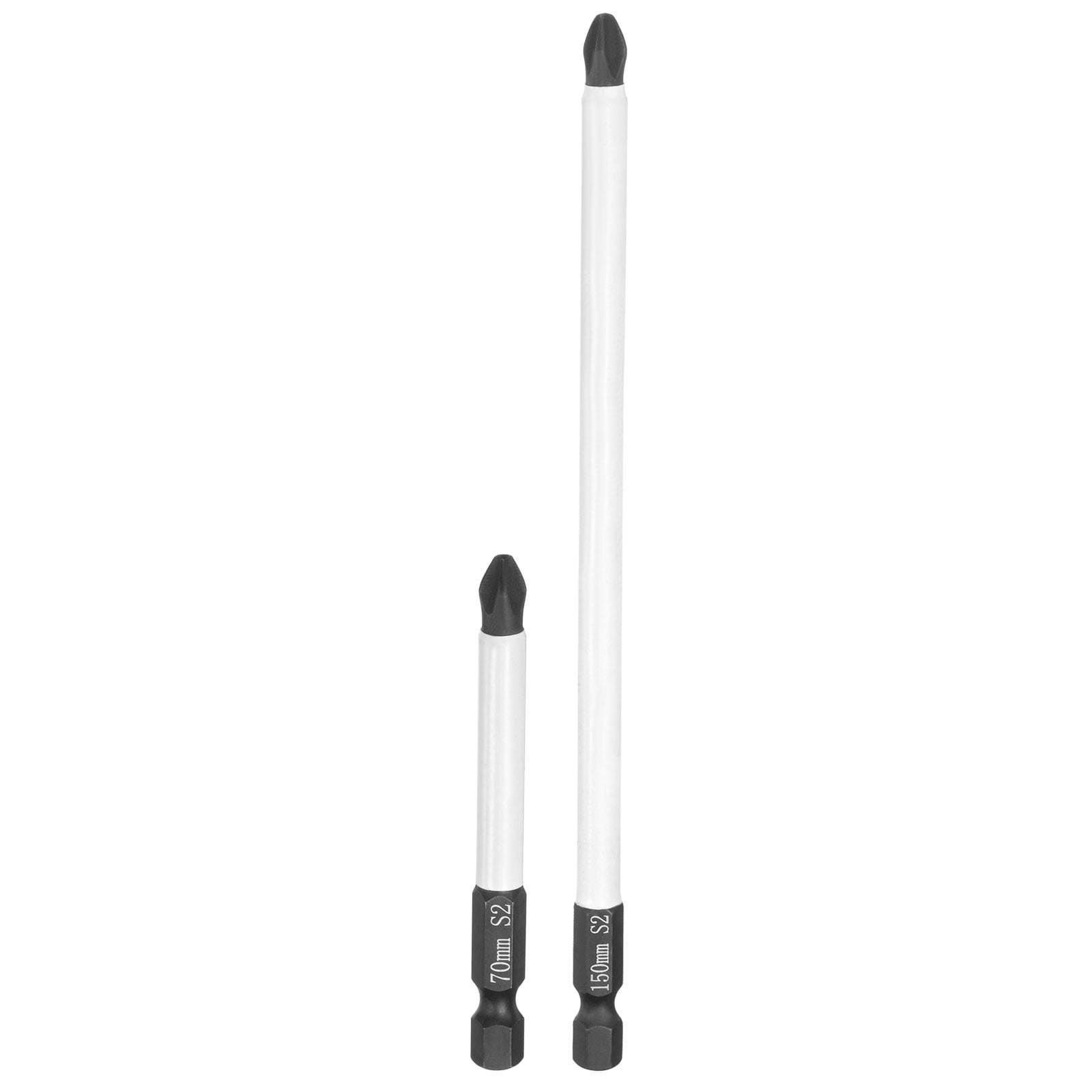 Uxcell 2pcs #2 Anti Slip Phillips Screwdriver Bit PH2 1/4" Hex Shank 70 ...