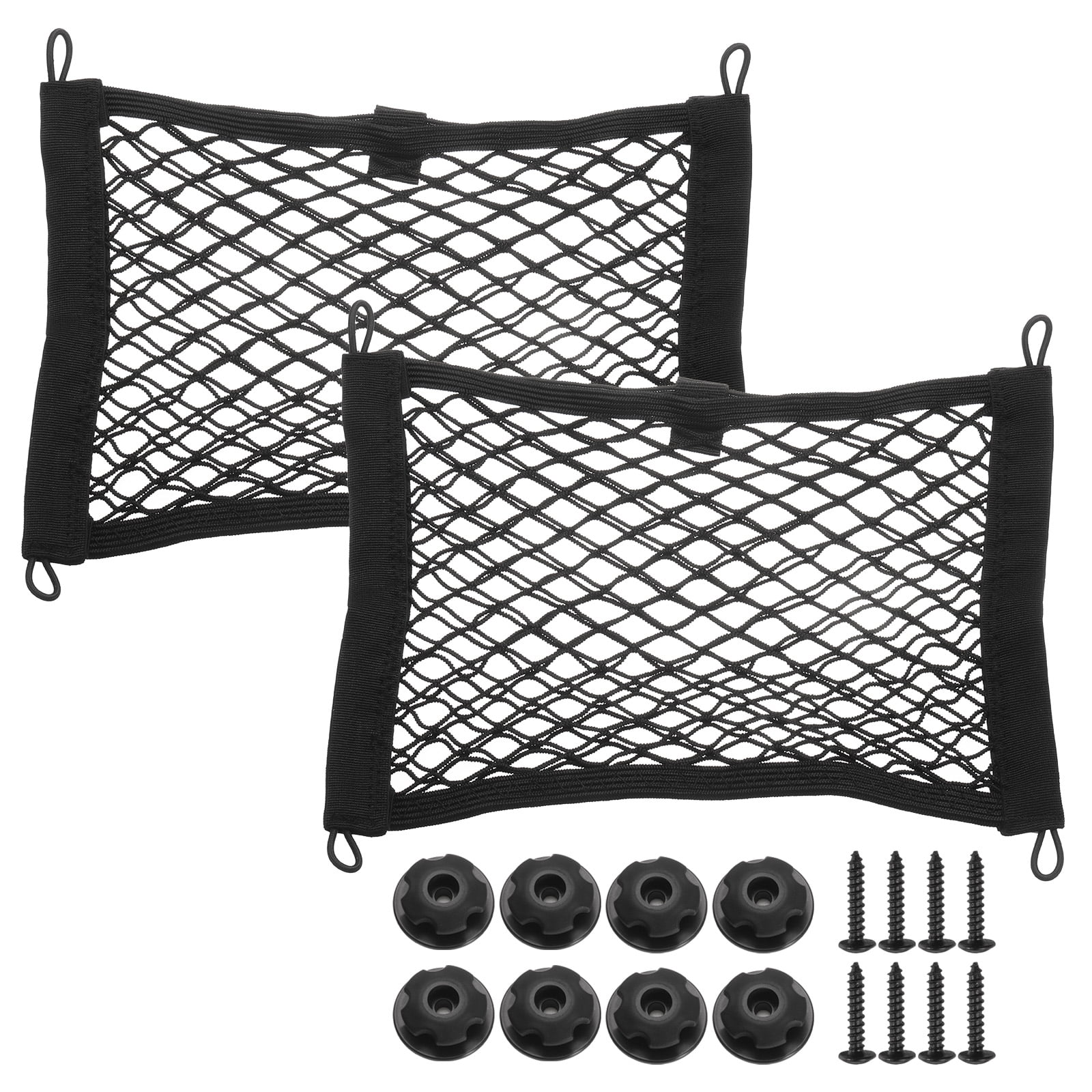 Uxcell 2pcs 2-Layer Small Cargo Net 14" x 9.8" Stretchable Storage Mesh ...