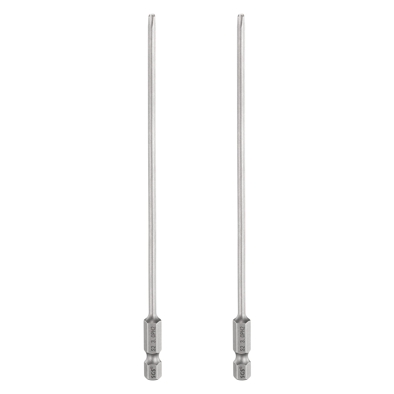 Uxcell 2pcs #2 Phillips Screwdriver Bit PH2 1/4" Hex Shank 6" (150mm ...