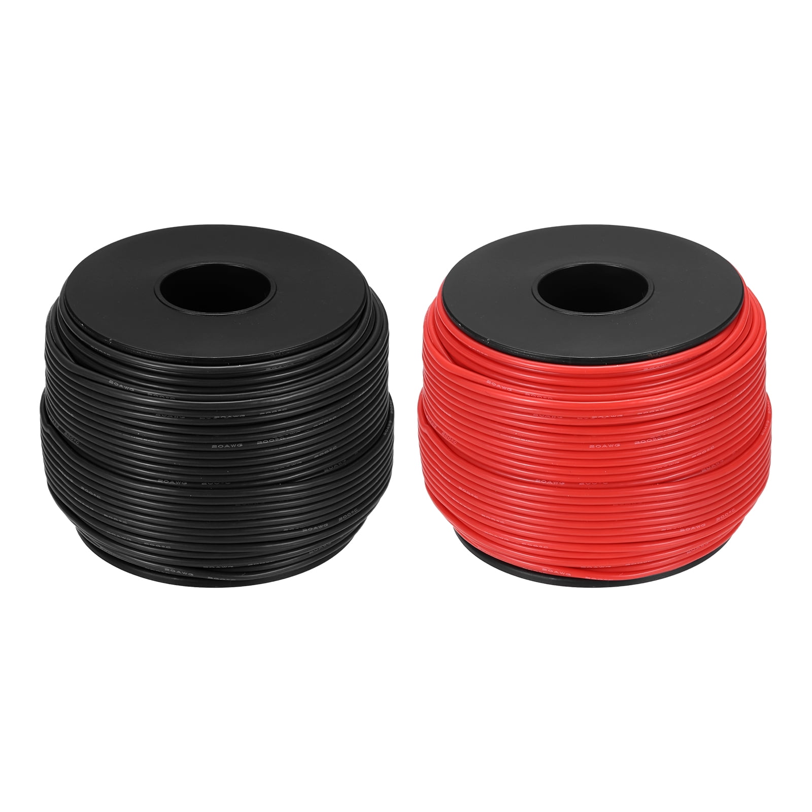 Uxcell 2pcs 20 AWG Silicone Electrical Wire Spool, 20 Gauge 76.2m/250ft ...