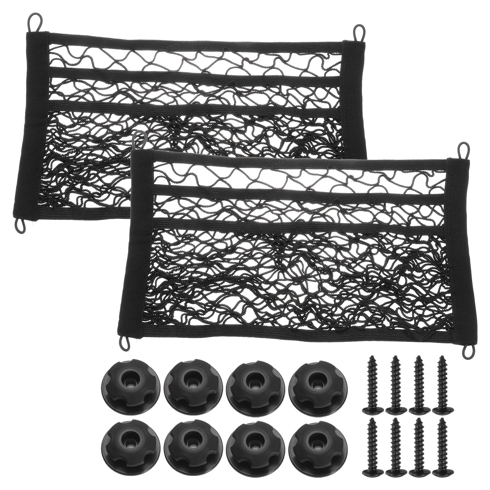 Uxcell 2pcs 3-Layer Small Cargo Net 18" x 9.8" Stretchable Storage Mesh ...