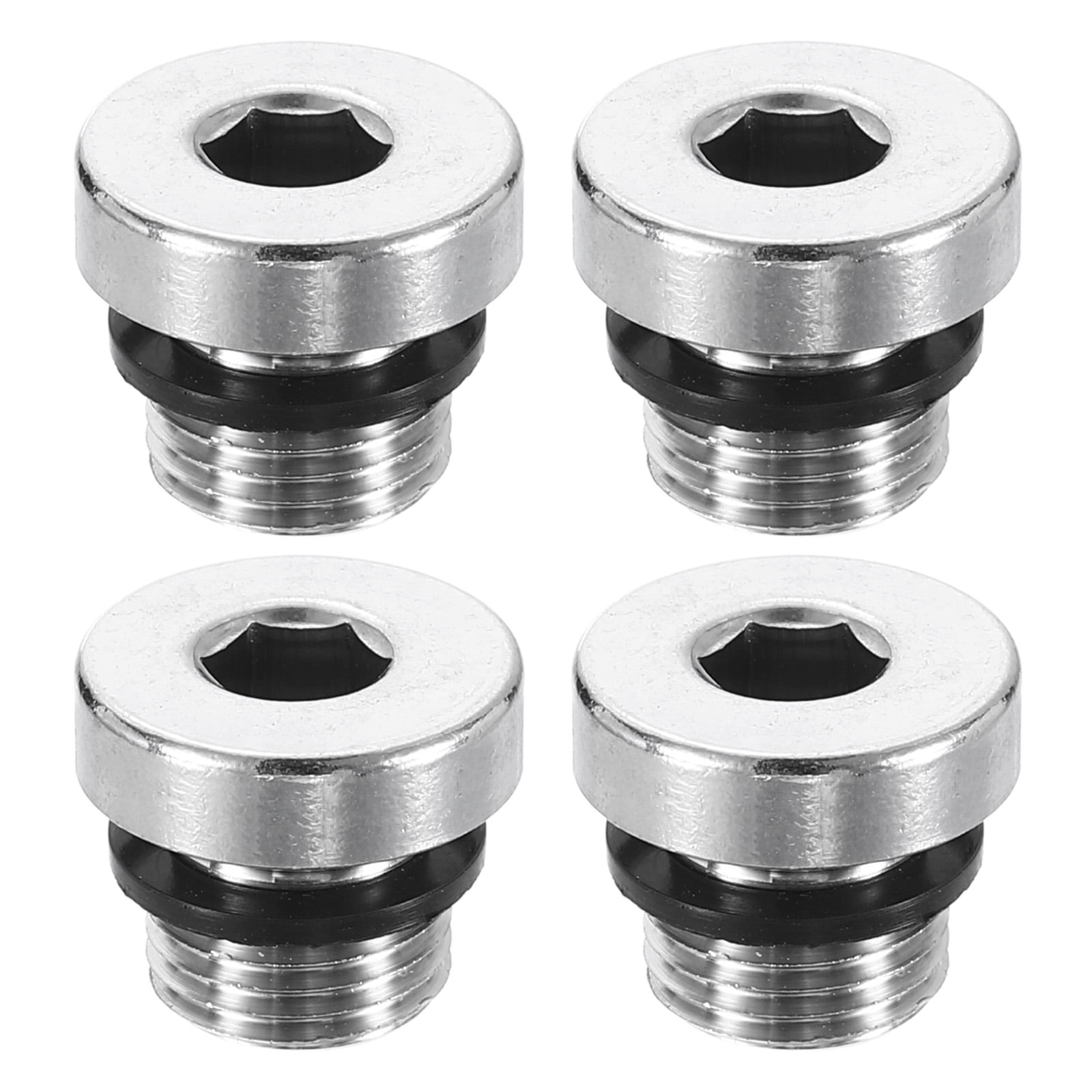 Uxcell 2pcs 304 Stainless Steel Pipe Plug Fitting G1" Male Thread Inner Hex Head Cap Hexagonal ...